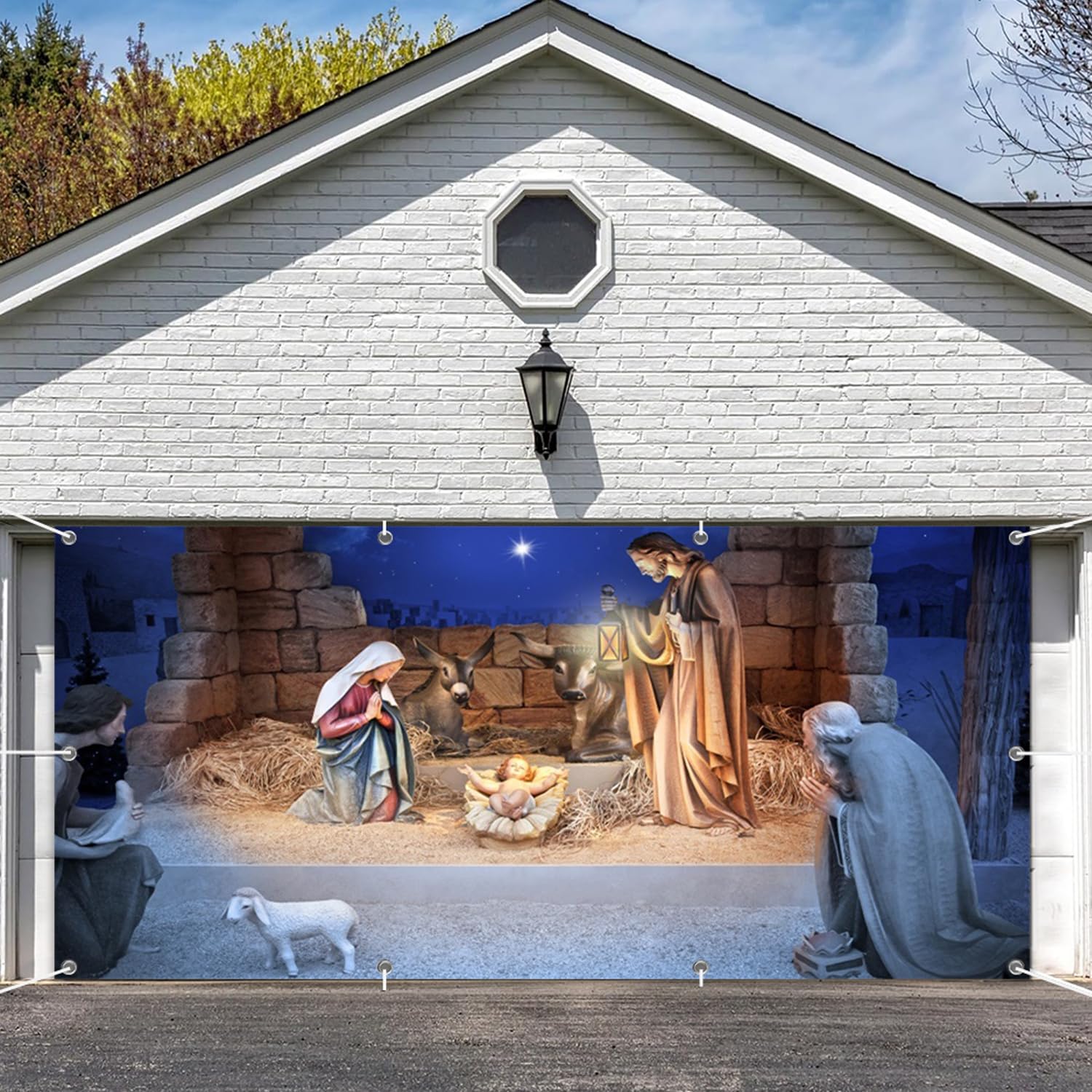 Amazon.com: Leowefowa 18x7ft Nativity Barn Garage Party Cover for ...