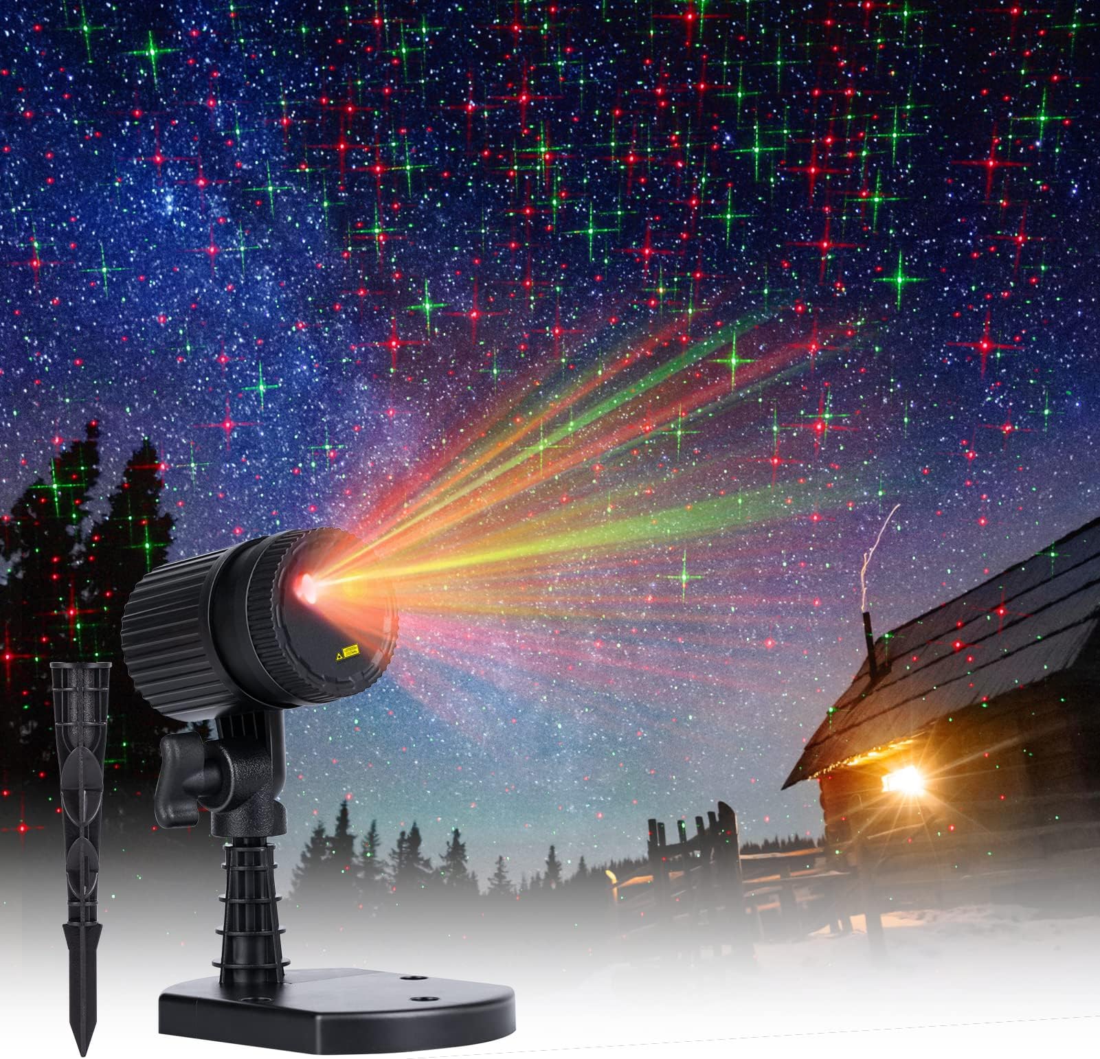 Amazon.com: Moonflor Christmas Laser Lights Outdoor, Red and Green ...