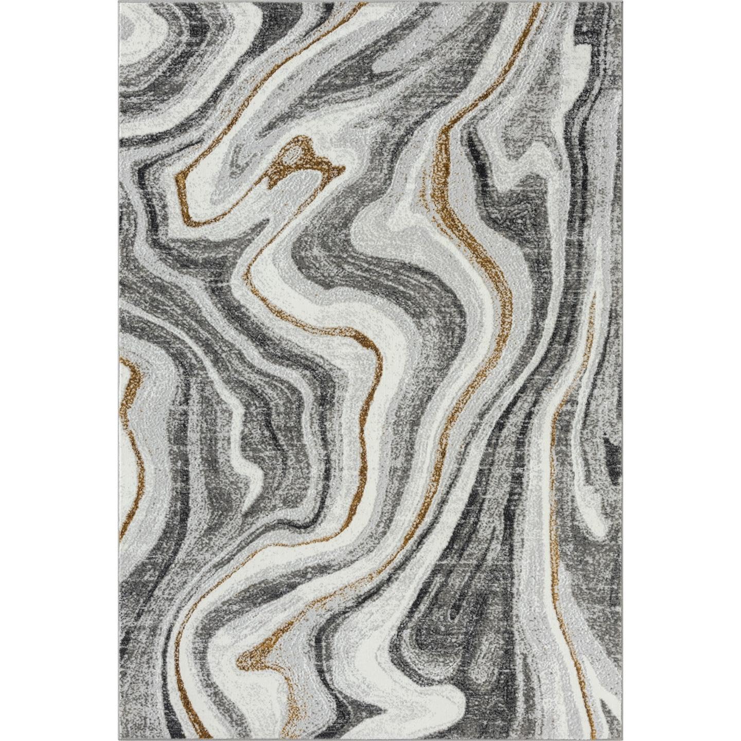 Amazon.com: LUXE WEAVERS Marble Patterned Abstract Swirl Gray 5x7 Area ...