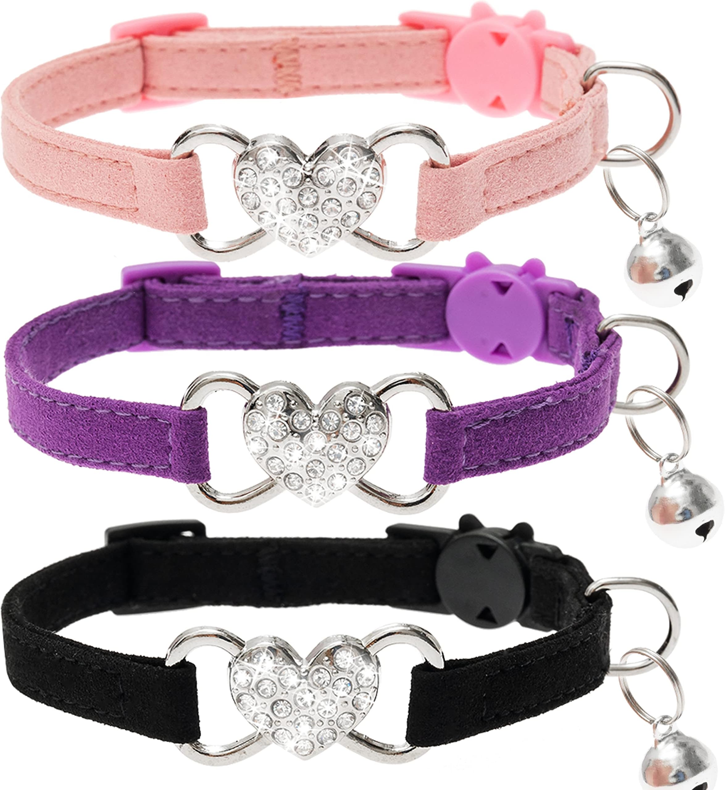 Pet Supplies : JVVGPET Cat Collar Breakaway - Rhinestones Cute Cat ...