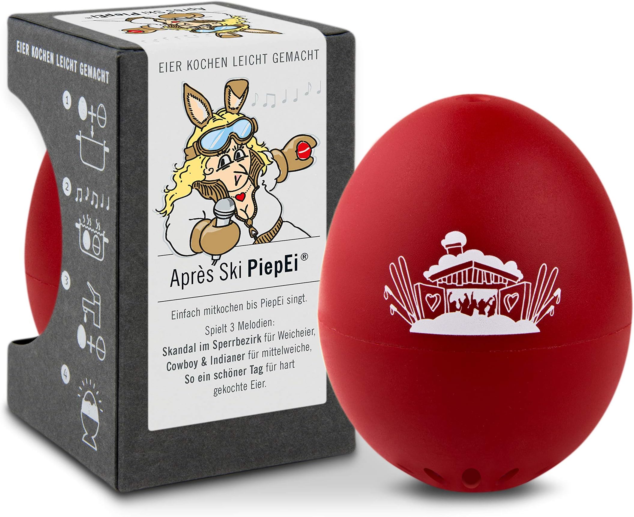 Brainstream PiepEi Berlin, Eieruhr zum mitkochen, Spielt 3 Melodien für 3 Härtegrade, A005140 ...