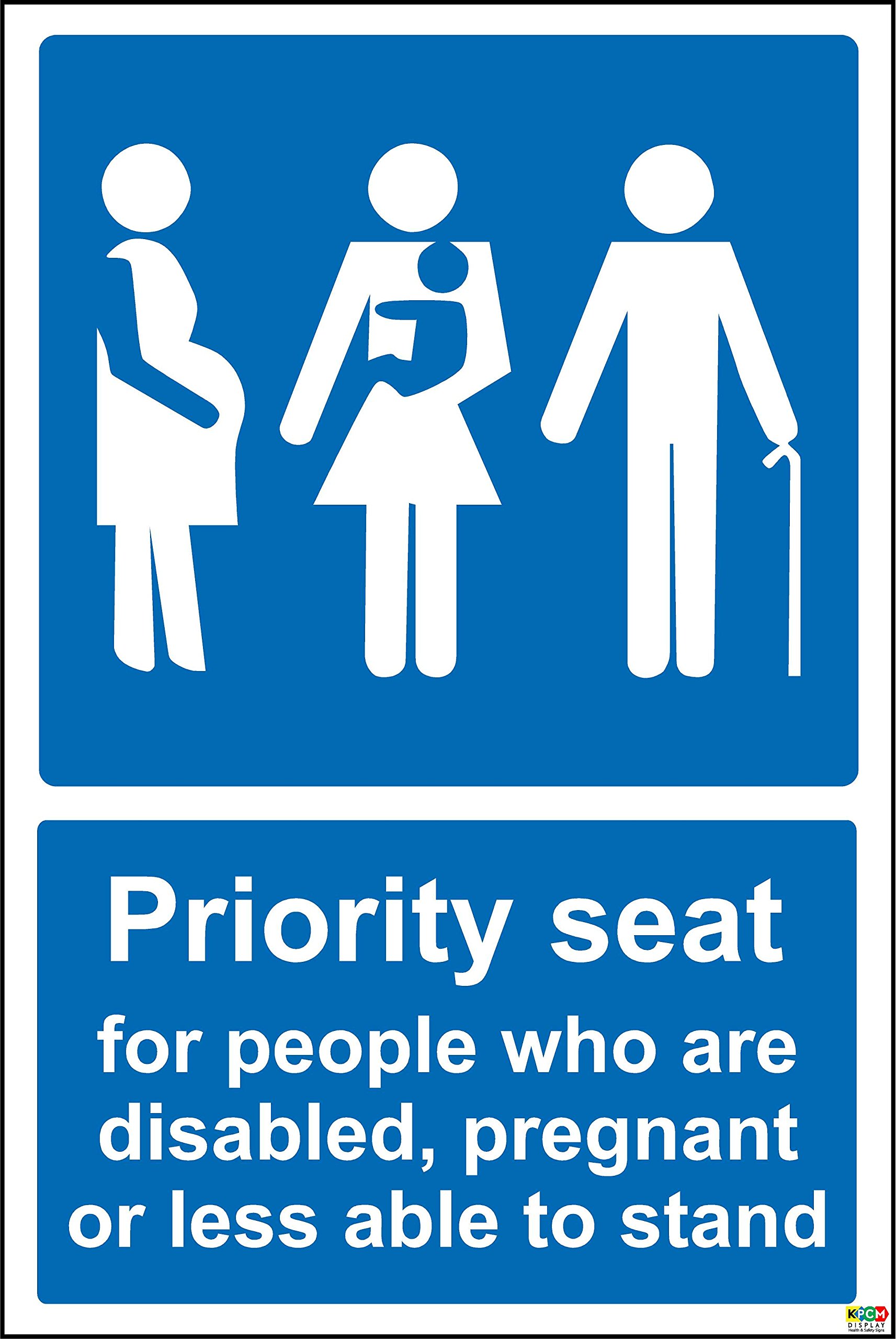 Priority seat for people who are disabled, pregnant or less able to ...