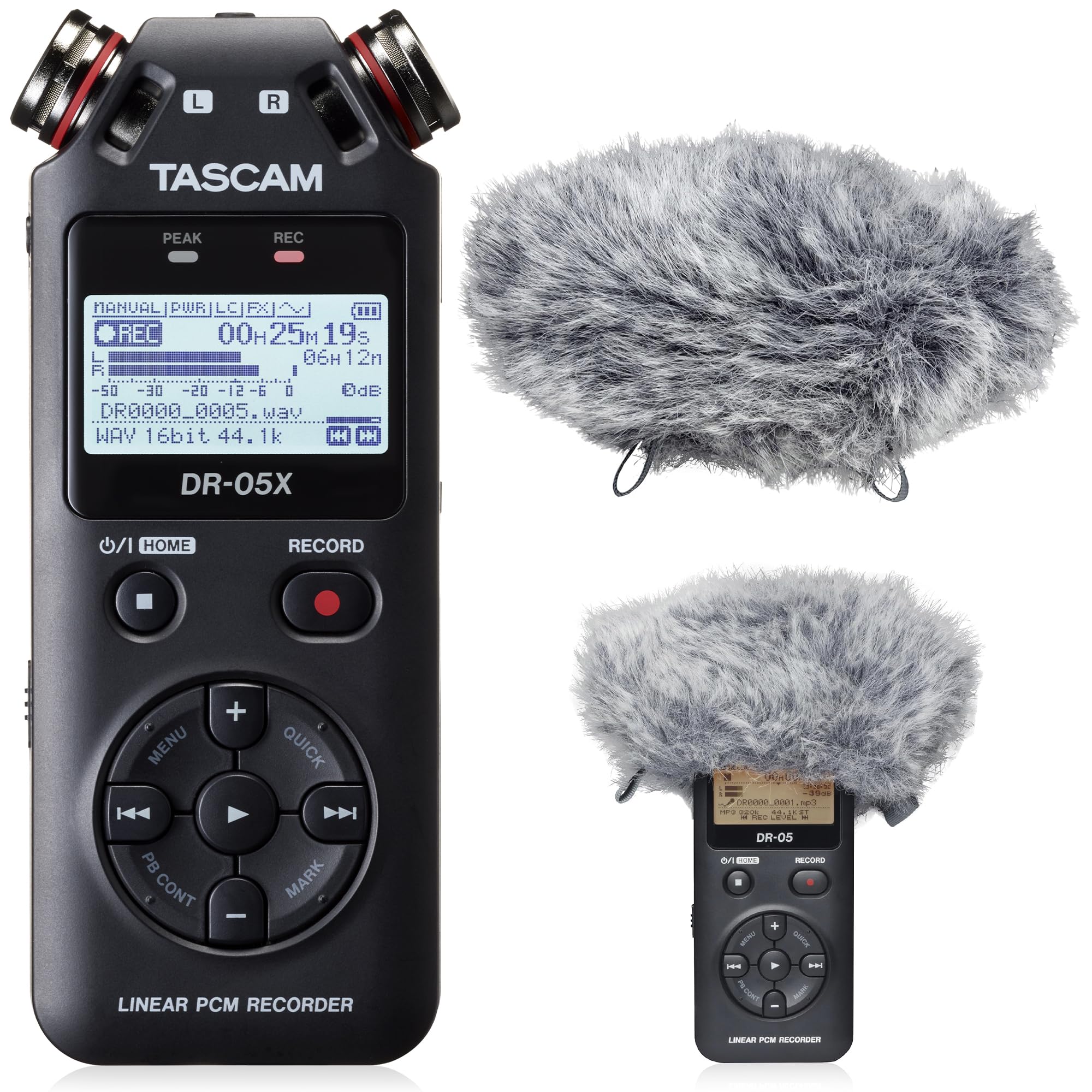 Amazon.com: TASCAM DR-05X Recorder and Windscreen Bundle : Musical ...