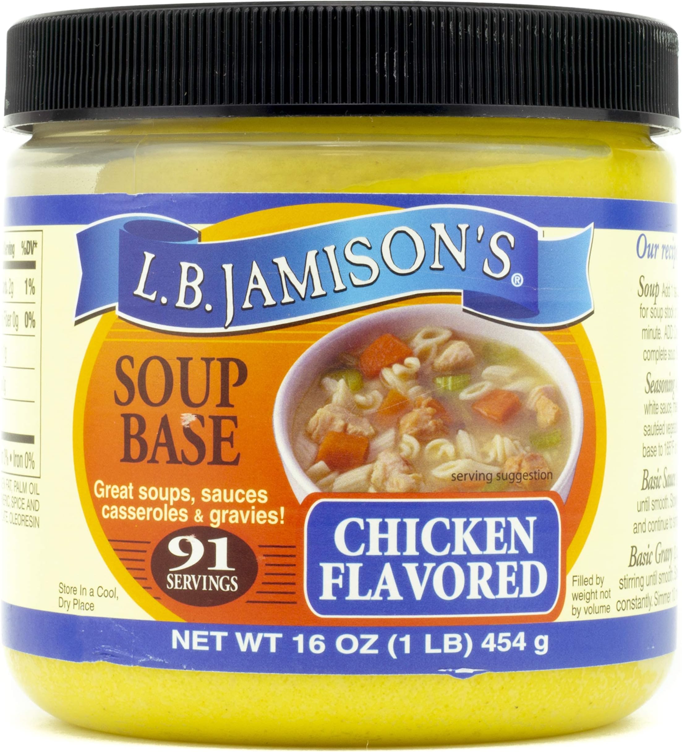 Amazon.com : L.B. Jamison's Chicken Flavored Soup Base, 3-Pack 14 oz ...