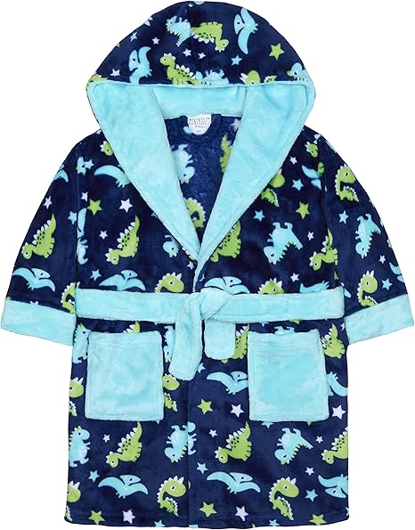 Boys Hooded Fleece Dinosaur Dressing Robe : Amazon.co.uk: Clothing