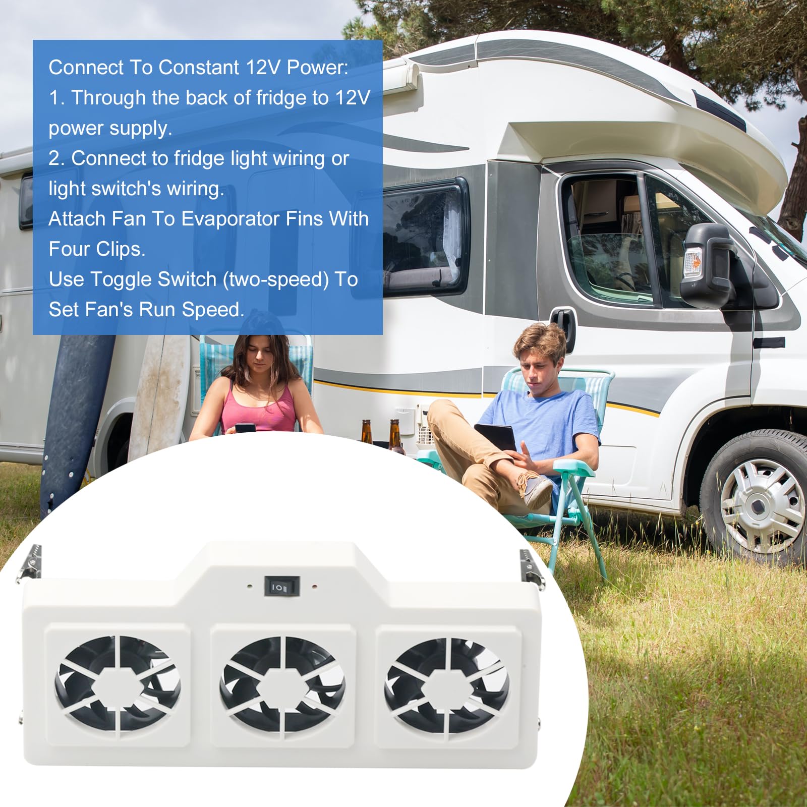 Snapklik.com : 12v Rv Refrigerator Fan Three Powered Rv Exhaust Fans ...