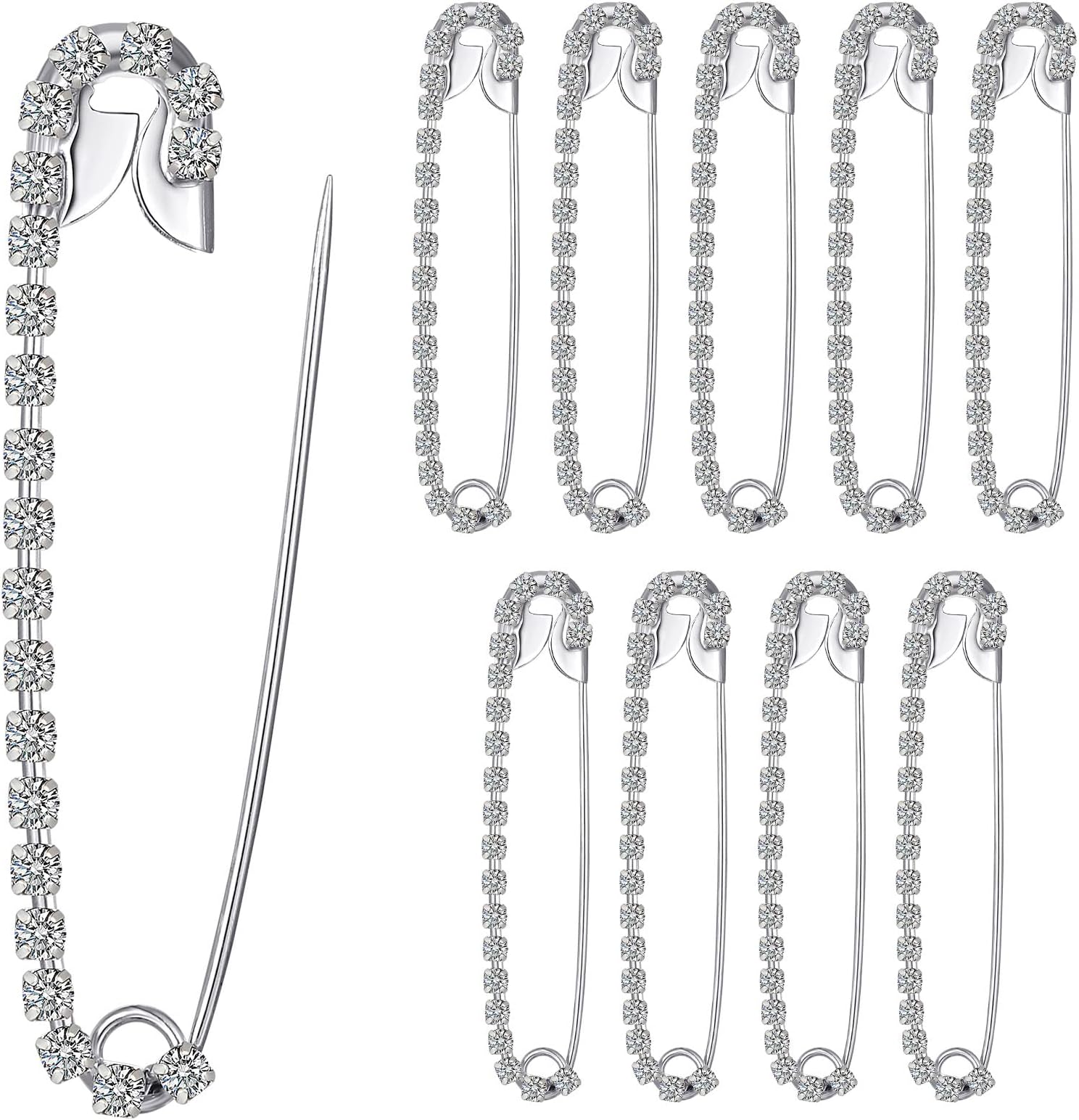 Amazon.com: YTgilo 12PCS Safety Pin 3 Hole DIY Jewelry Brooch Silver ...