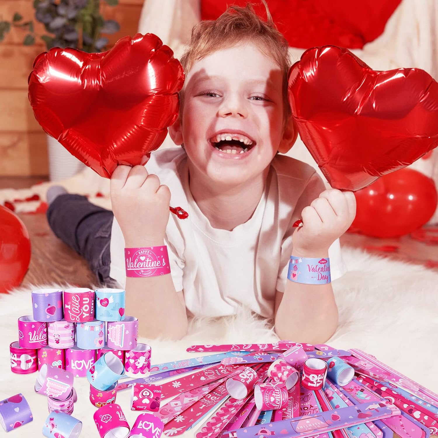 Thuodo Slap Bracelets Silicone Bracelets Slap Valentines Party Favors ...