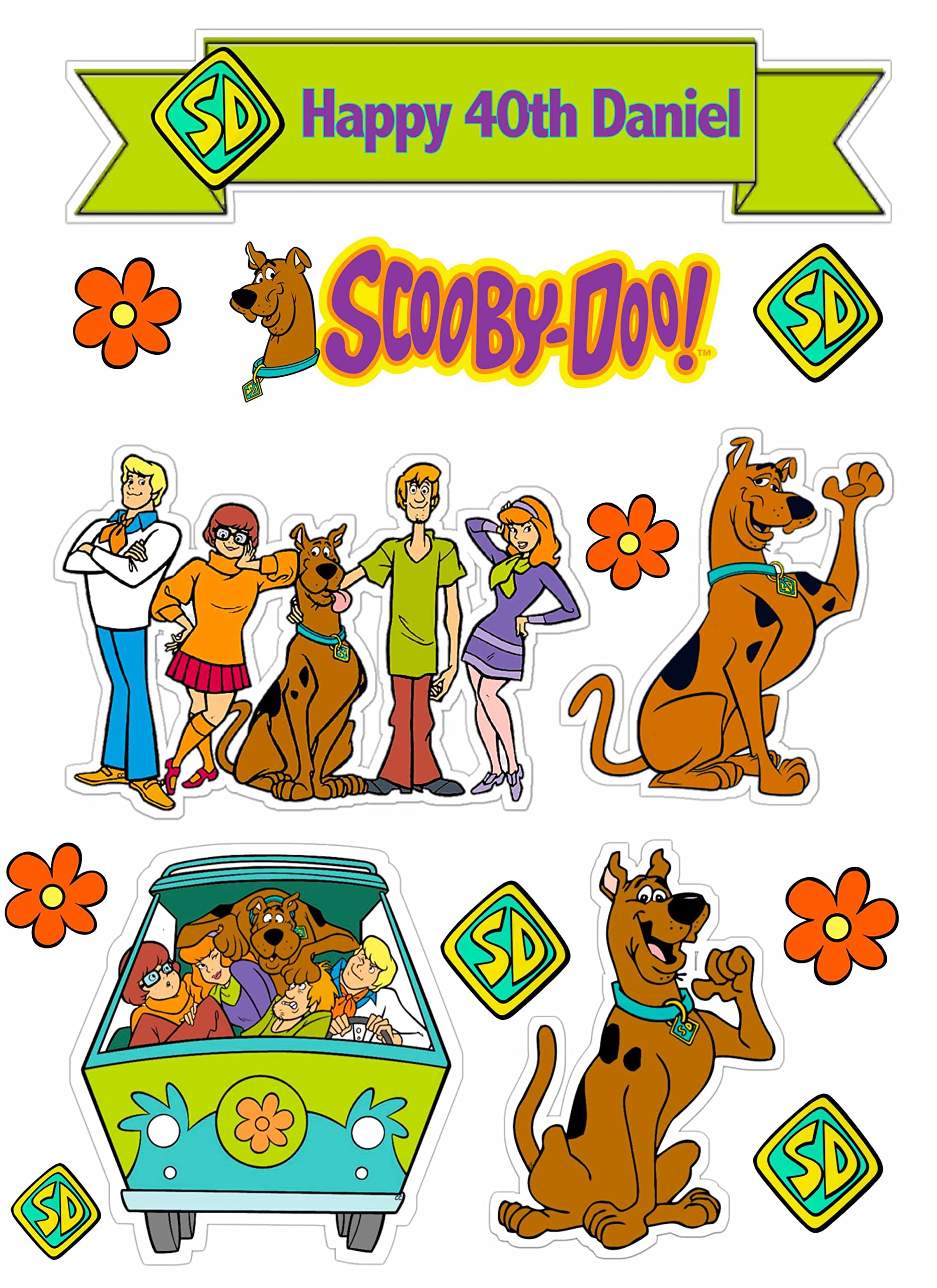 Scooby Doo Personalised Cake Scene Premium Icing Sheet Cake Decorating ...