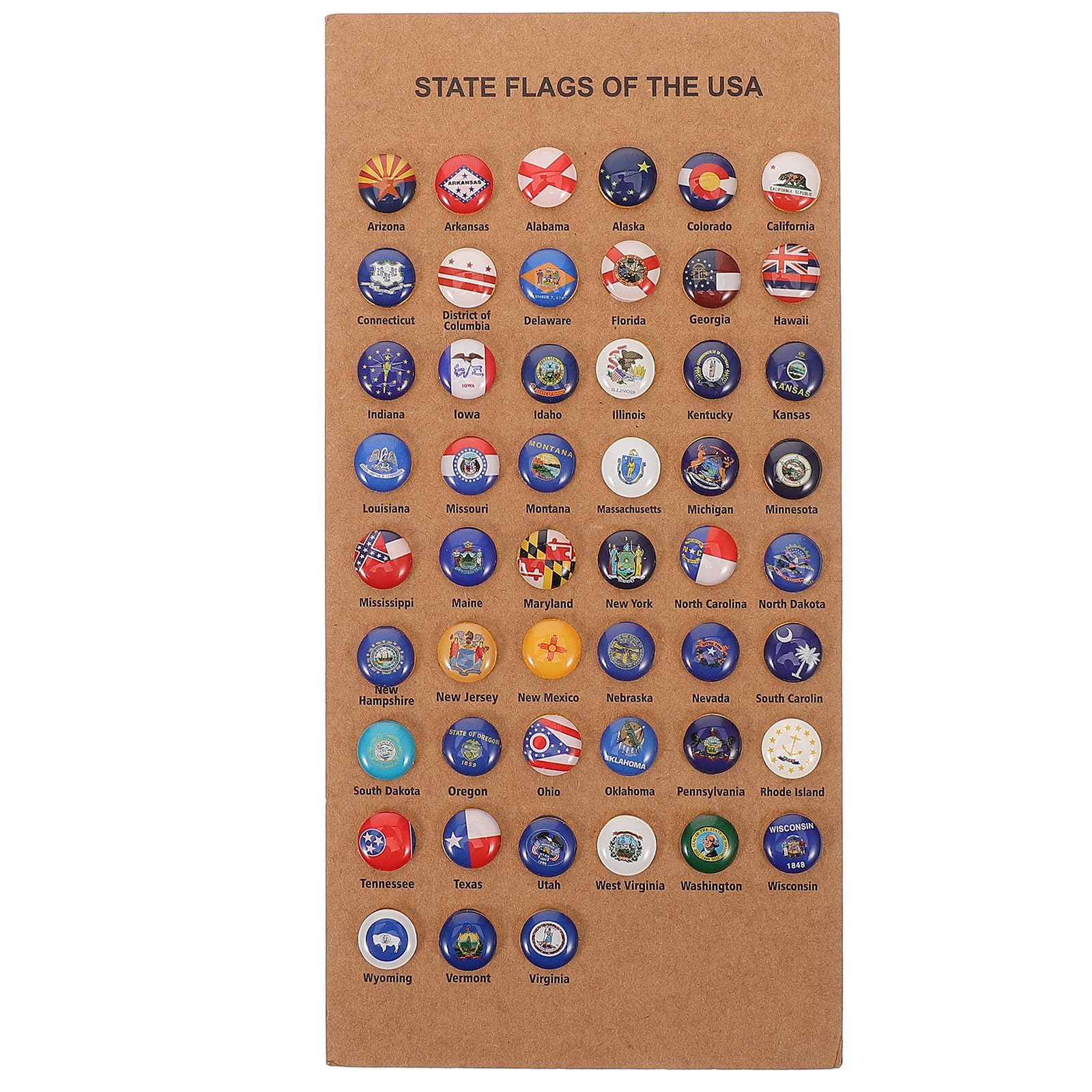 Amazon.com: DIYEAH 51 Pcs States Flags Push Pins with Cork Board ...