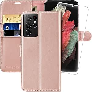 Amazon.com: MONASAY Wallet Case Compatible for Galaxy S21 Ultra 5G, 6.8 inch [Screen Protector ...
