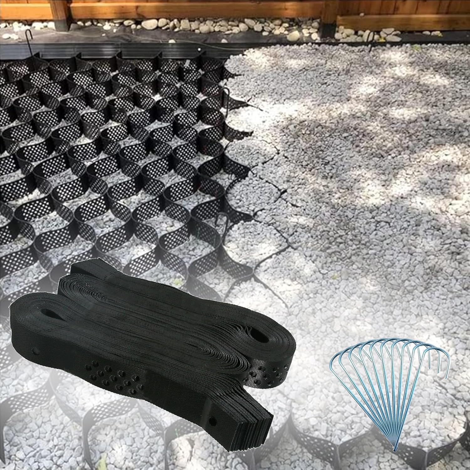 Amazon.com : 18x18 ft, Ground Grid, Thick Geo Grid Driveway ...
