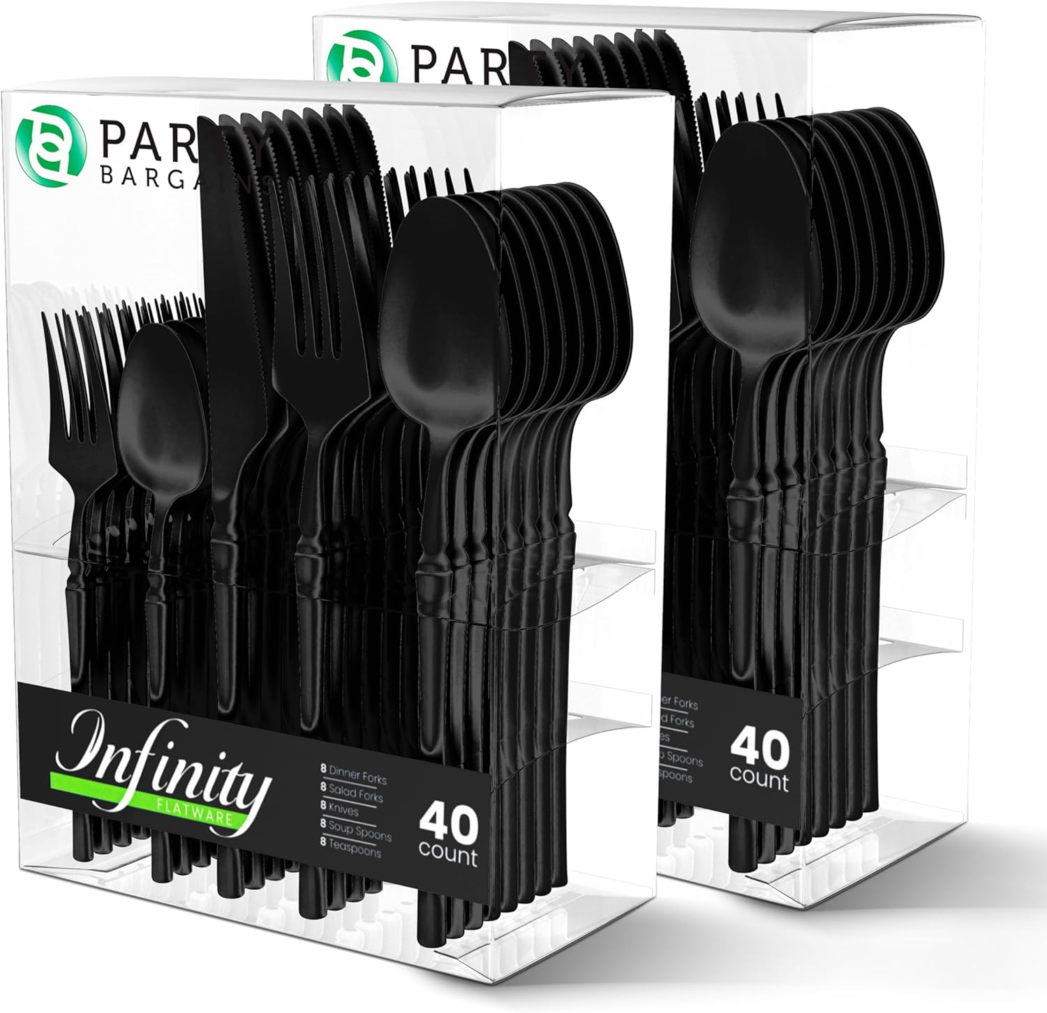 Amazon.com: Party Bargains Disposable Plastic Flatware Utensil Set, 80 ...