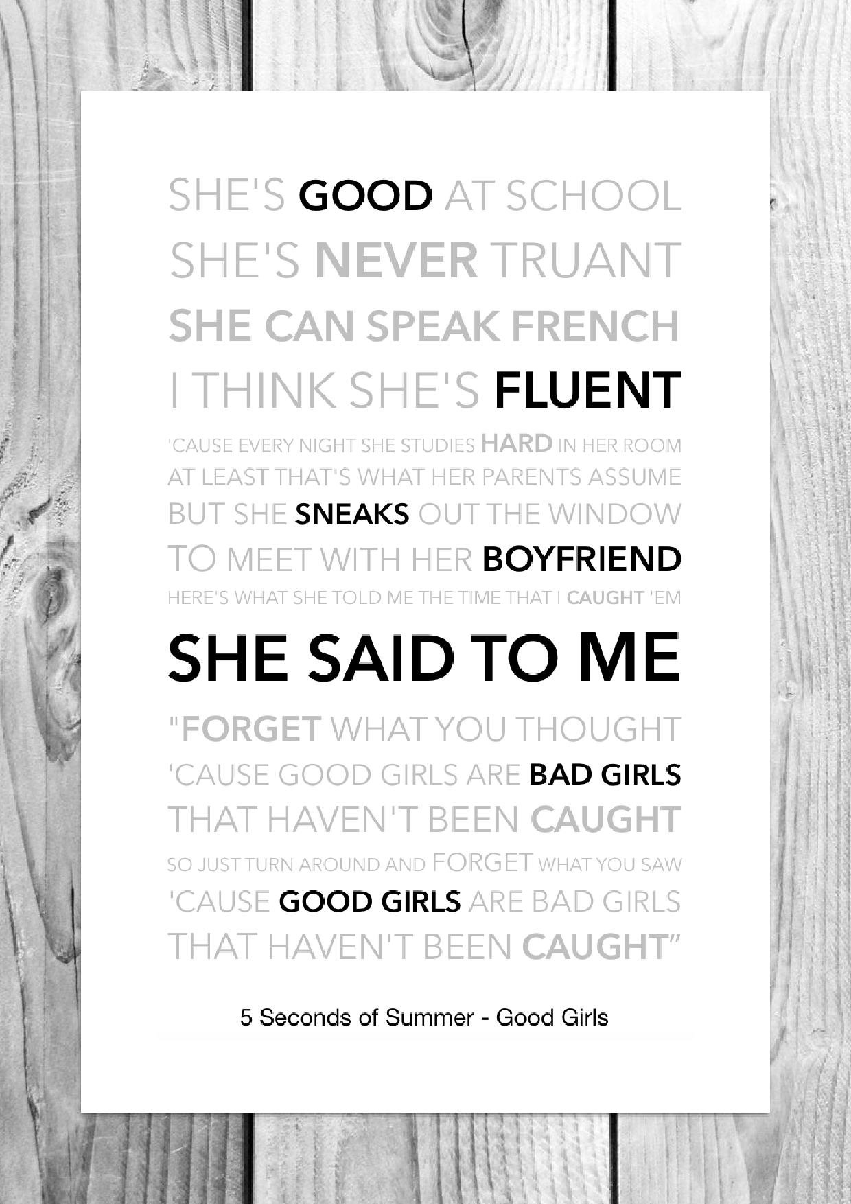 5sos Lyric Drawings Good Girls