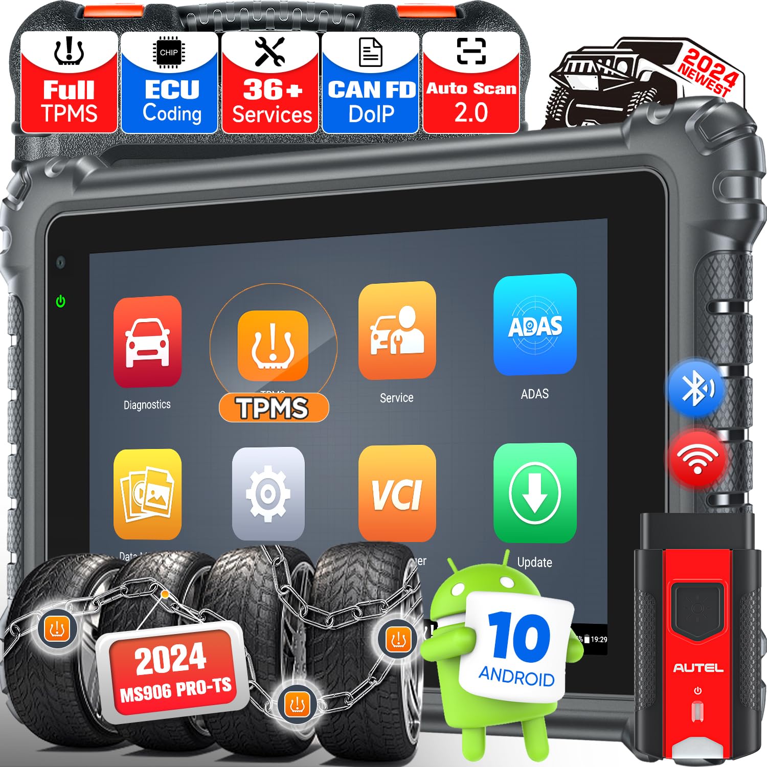 Buy AutelMaxiSYS MS906 PRO-TS Scanner, 2024 Level-up of MP900TS MS906TS MS906 PRO MP900BT, Top ...