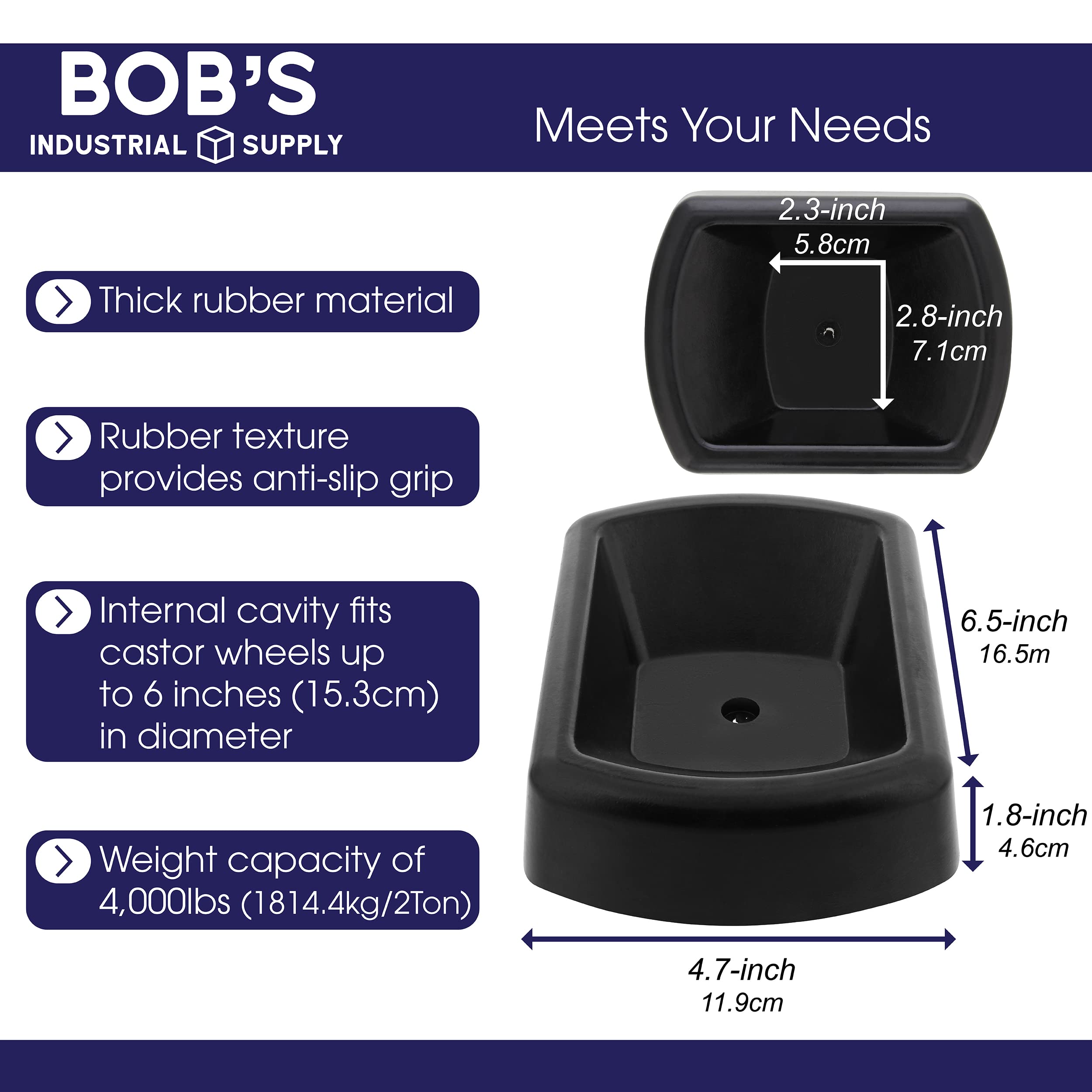 Snapklik.com : BISupply Trailer Wheel Chock For Up To 6in Caster Wheel