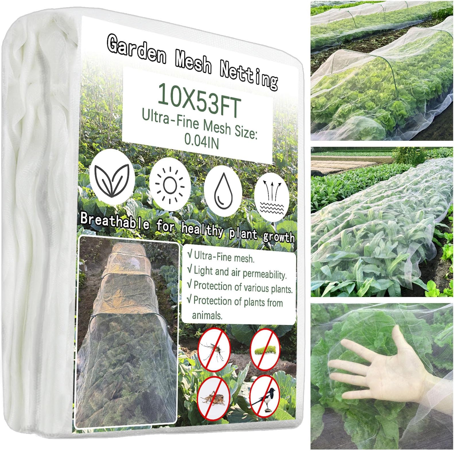 Amazon.com : Yavzevlqi 10x53Ft Garden Netting,Ultra Fine Garden Mesh ...
