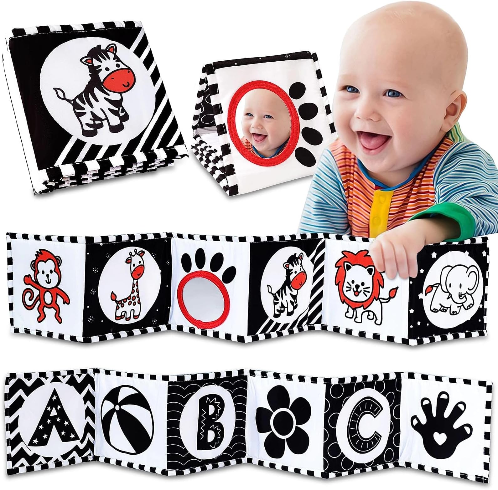 Amazon.com : BBWOO High Contrast Baby Toys for Newborn Development ...