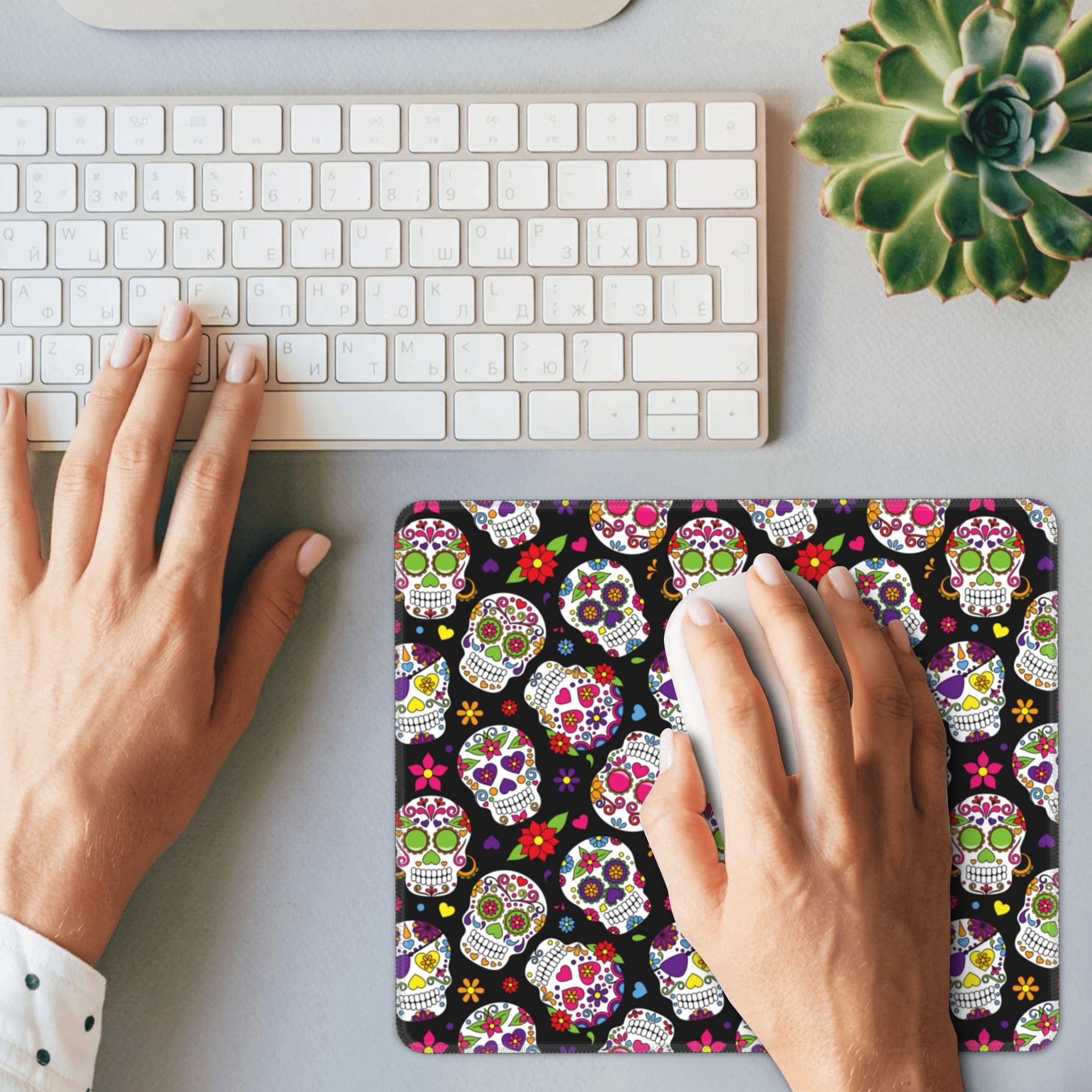 Crmn Sugar Skull Day Of The Dead 7 Mouse Pad Vertical Dia De Los
