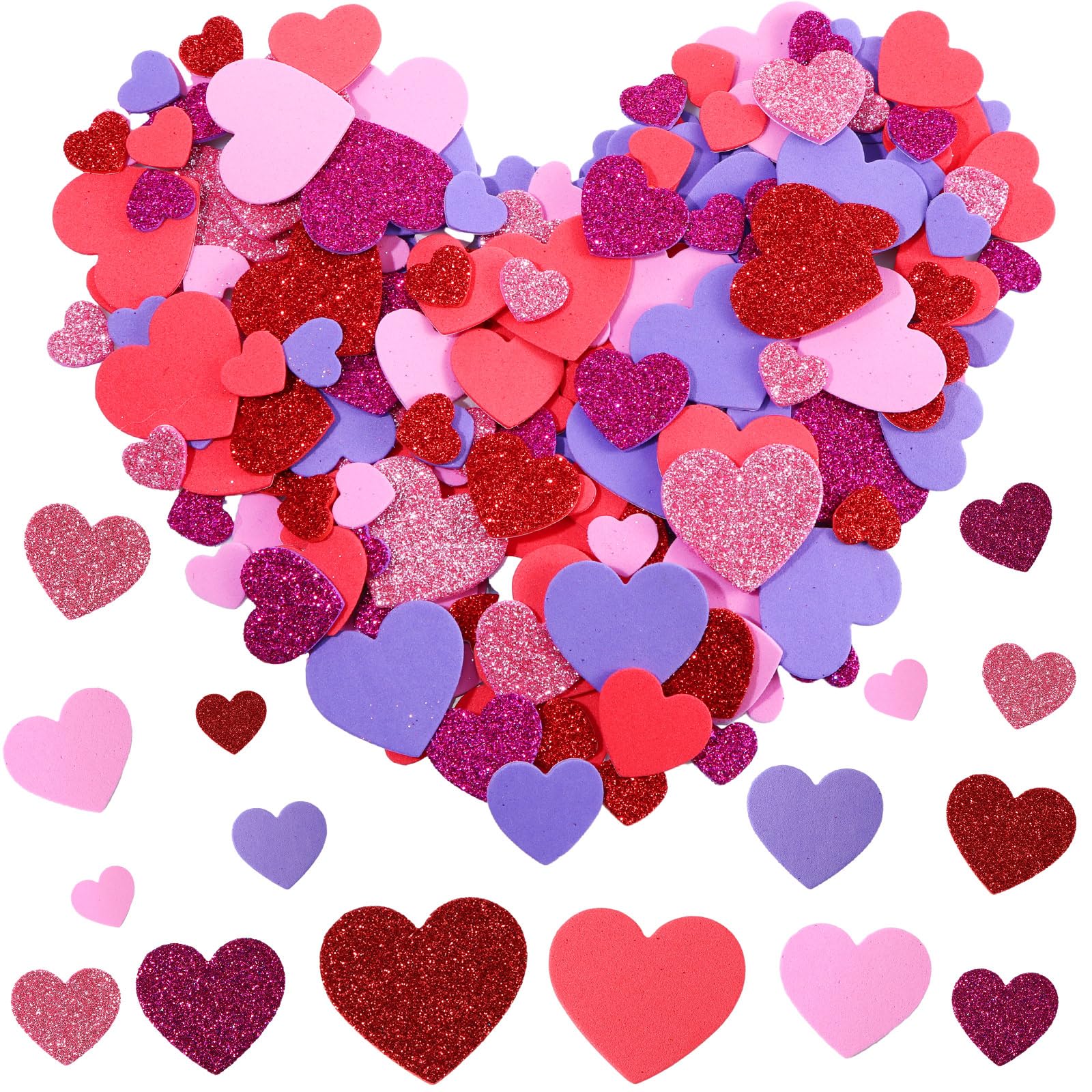 Snapklik.com : 600 Pcs Valentines Day Heart Foam Stickers Self Adhesive ...