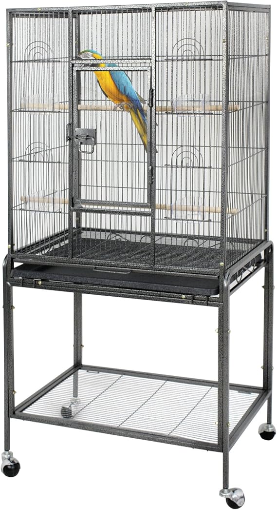 Amazon.com : SUPER DEAL 53-Inch Rolling Bird Cage Large Wrought Iron ...
