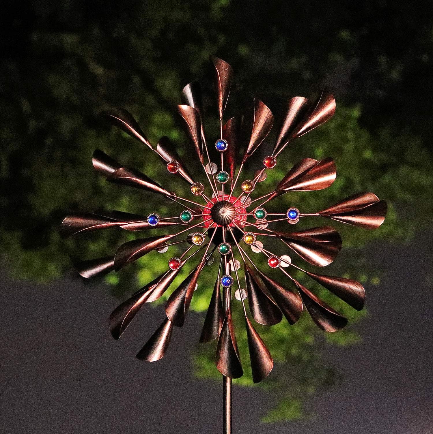 Amazon.com: WSgift Copper 75in Solar Wind Spinner Multi-Color Seasonal ...