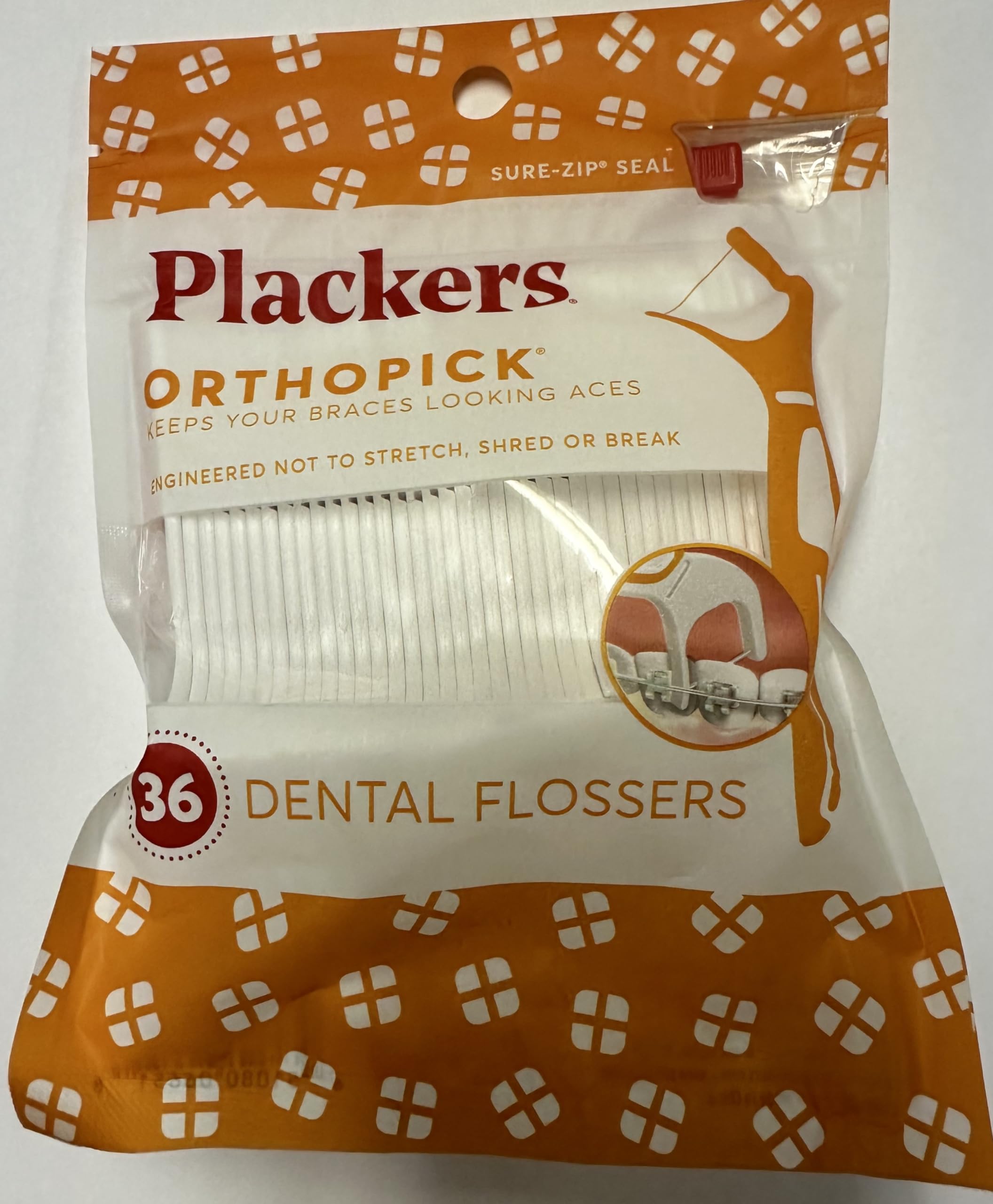 Amazon.com : Plackers Orthopick Flosser for Braces, Pack of 4 (36 ...