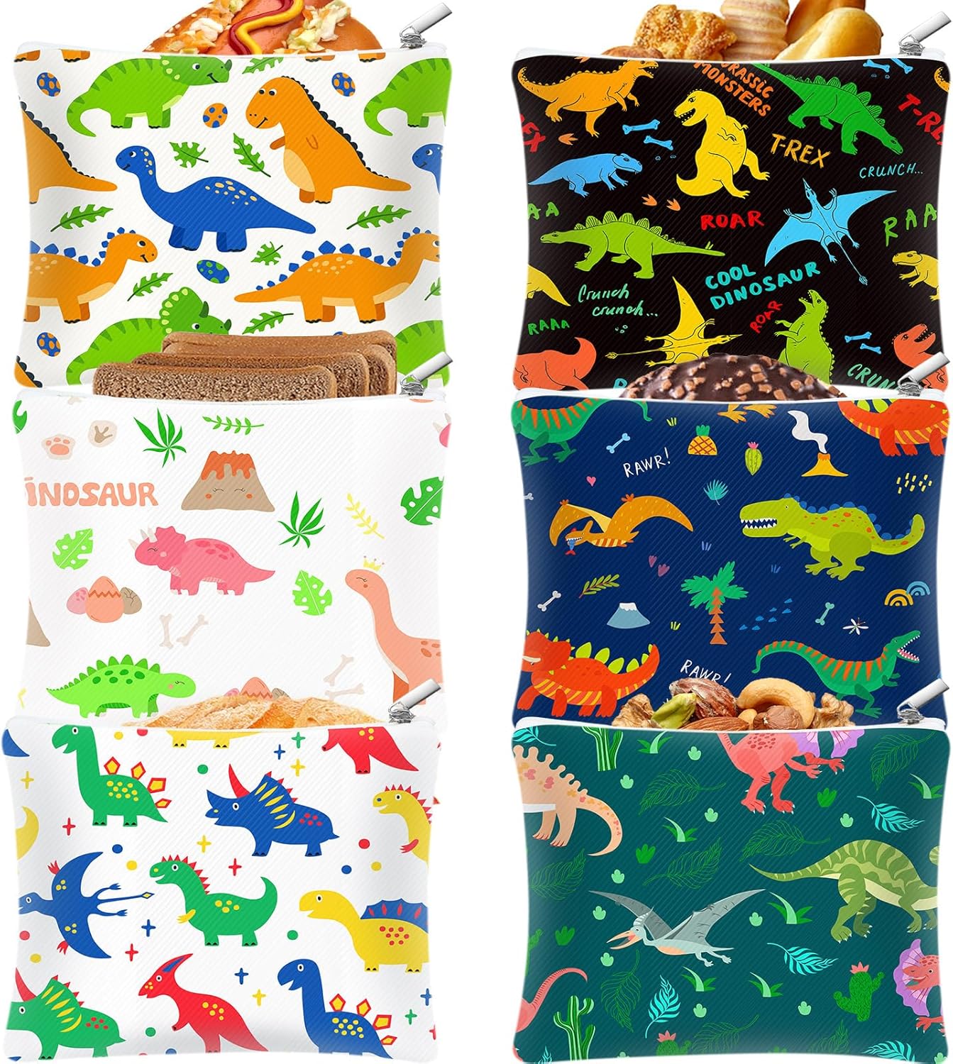 Amazon.com: Chumia Reusable Snack Bags for Kids, 6 Pack Washable ...