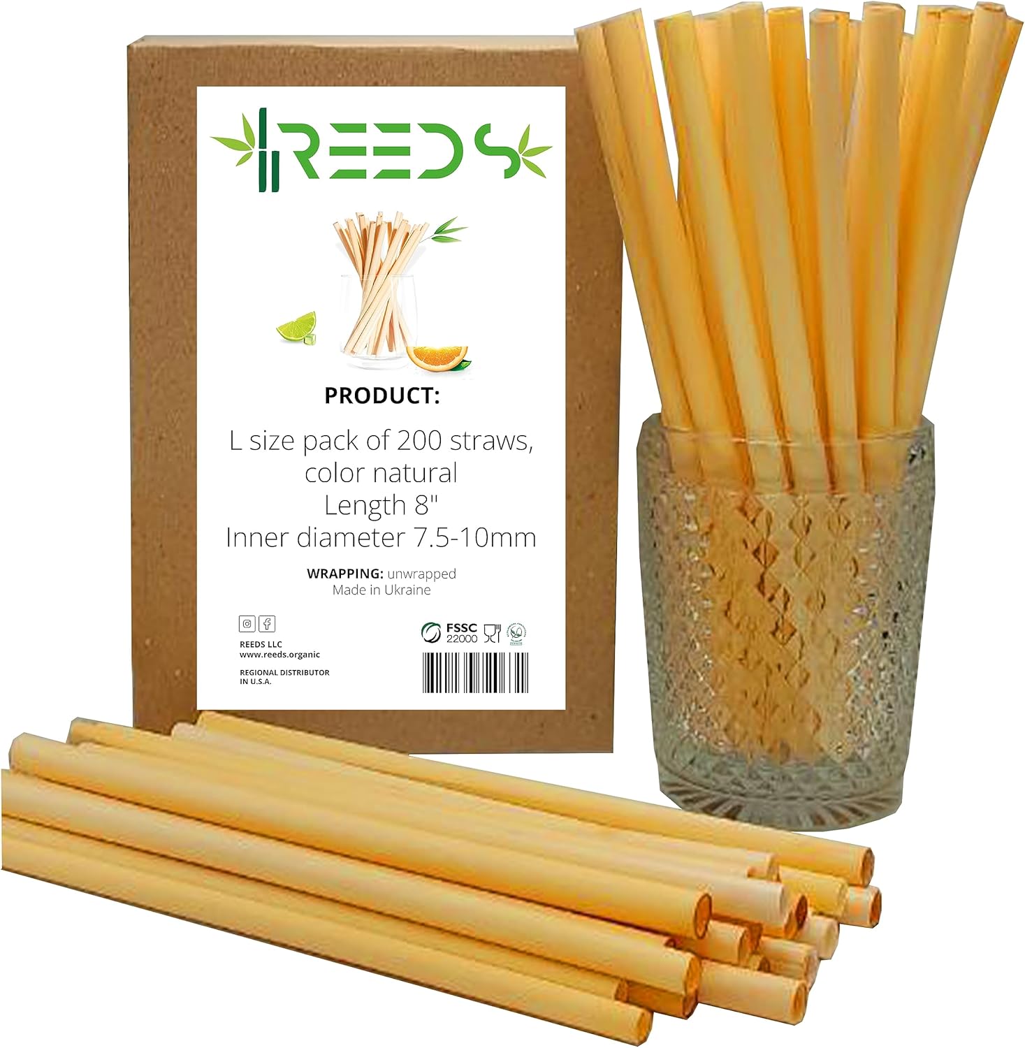 Amazon.com: Reed Drinking Straws, Ecological, Biodegradable, 100% Plant ...