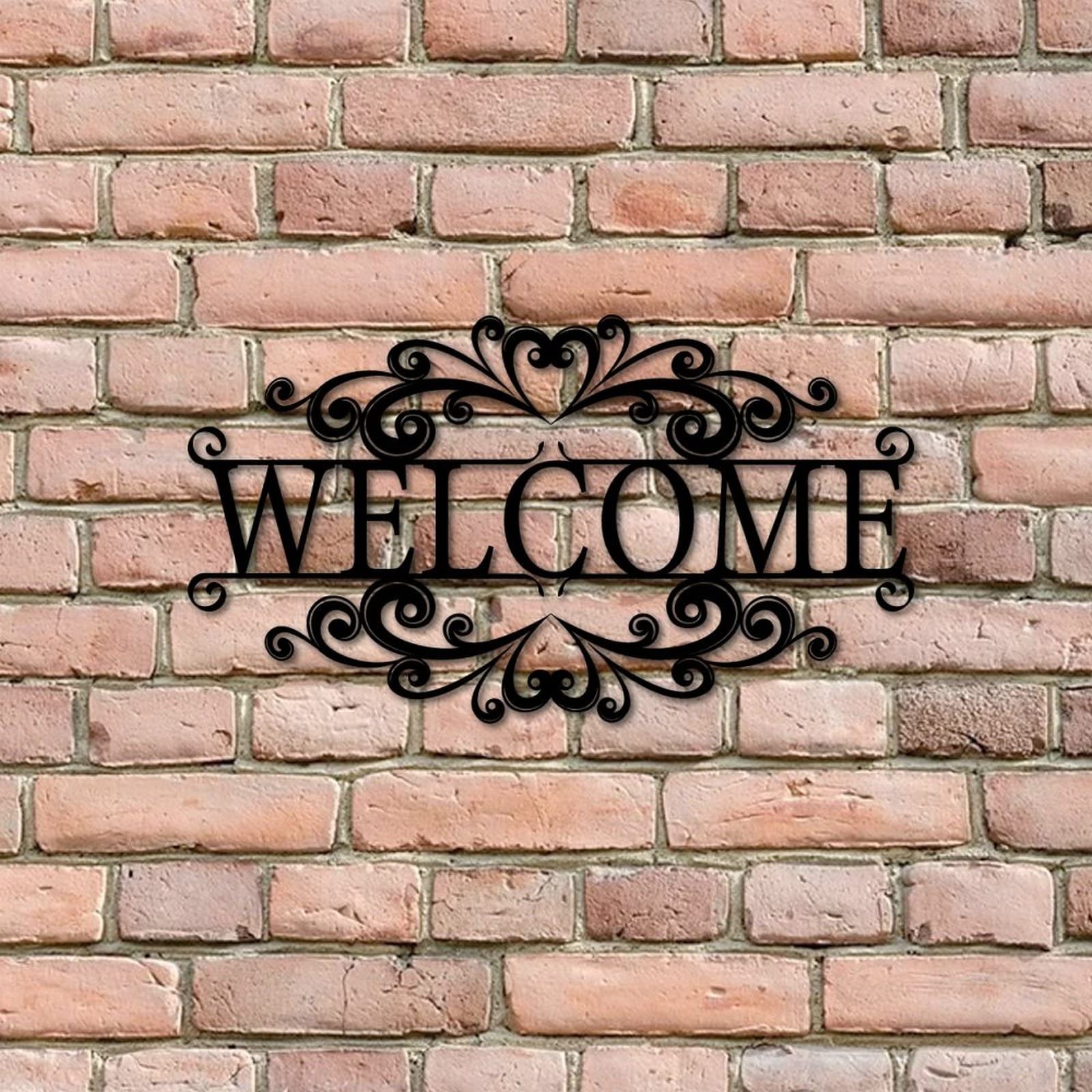 Farmhouse Metal Welcome Sign Farmhouse Personalized Family Name & Date