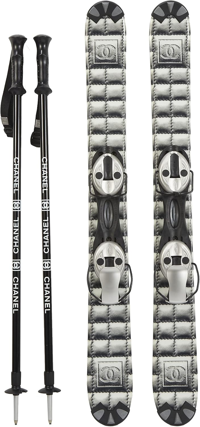 Amazon.com: Chanel, Pre-Loved Black & White Carbon Fiber Skis & Poles ...