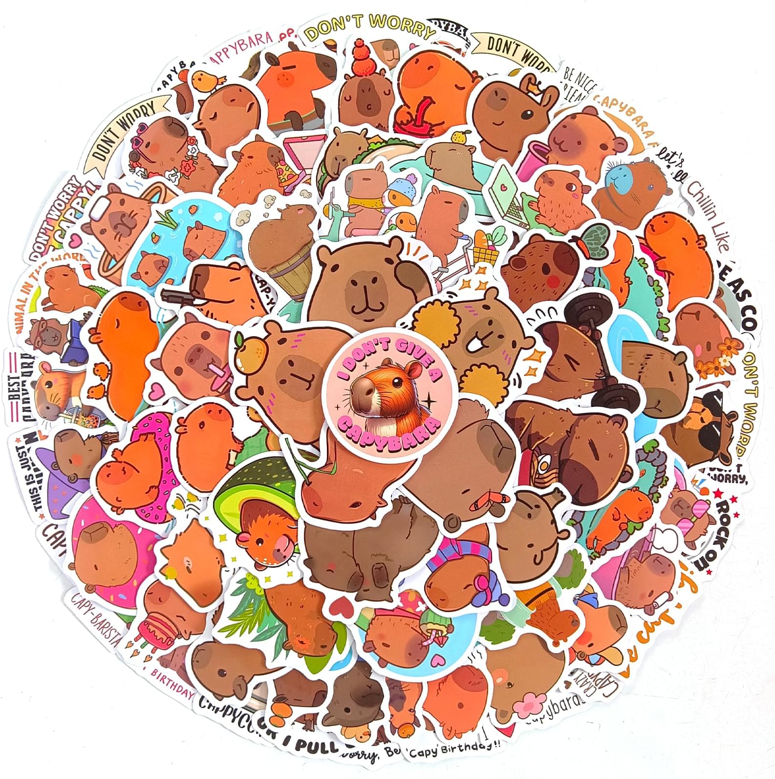 Amazon.com: Ychsring Capybara Stickers - 120 Pcs Waterproof Vinyl Cute ...