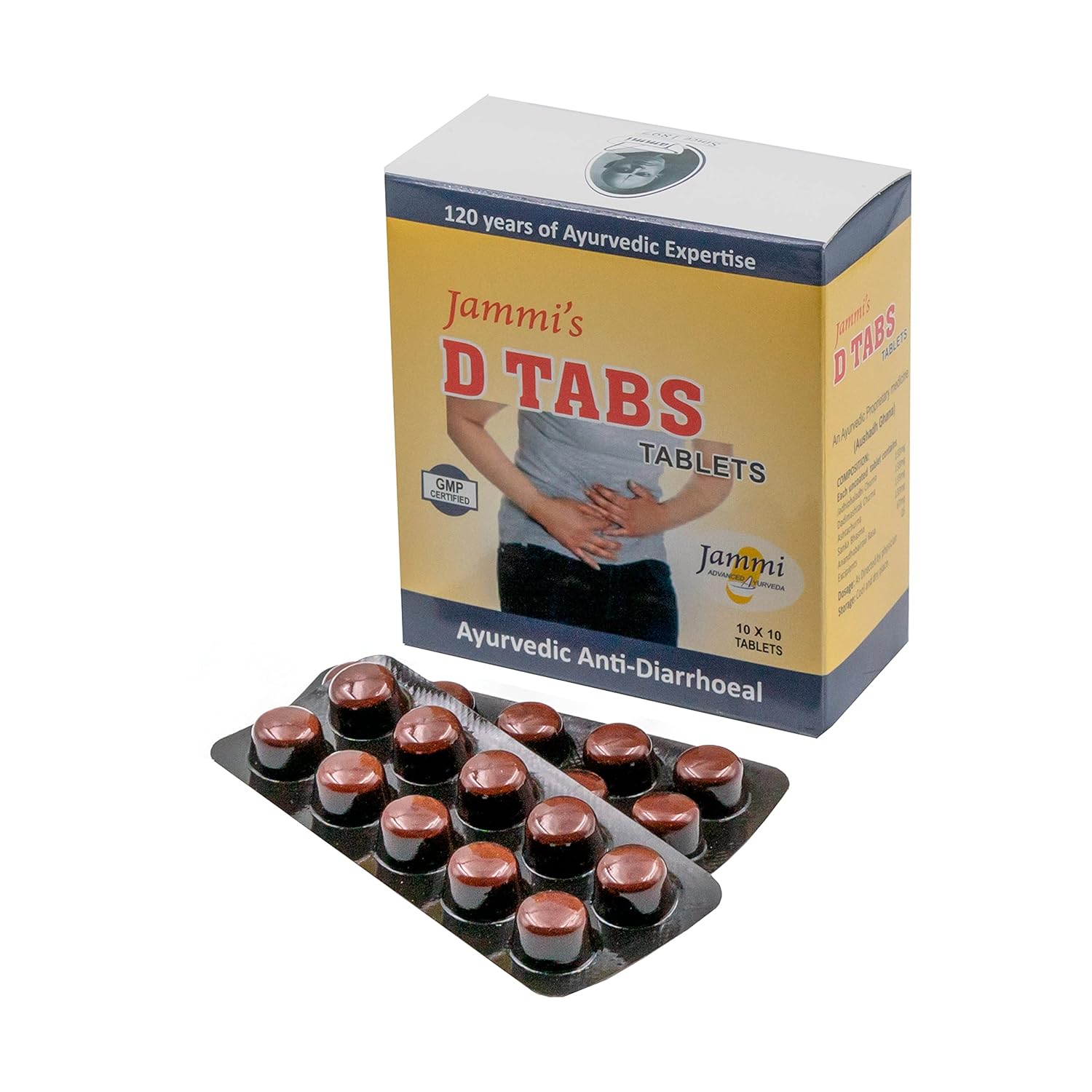 Jammi D'Tabs, Ayurvedic Anti - Diarrheal Tablets, Brown, 500 g : Amazon ...