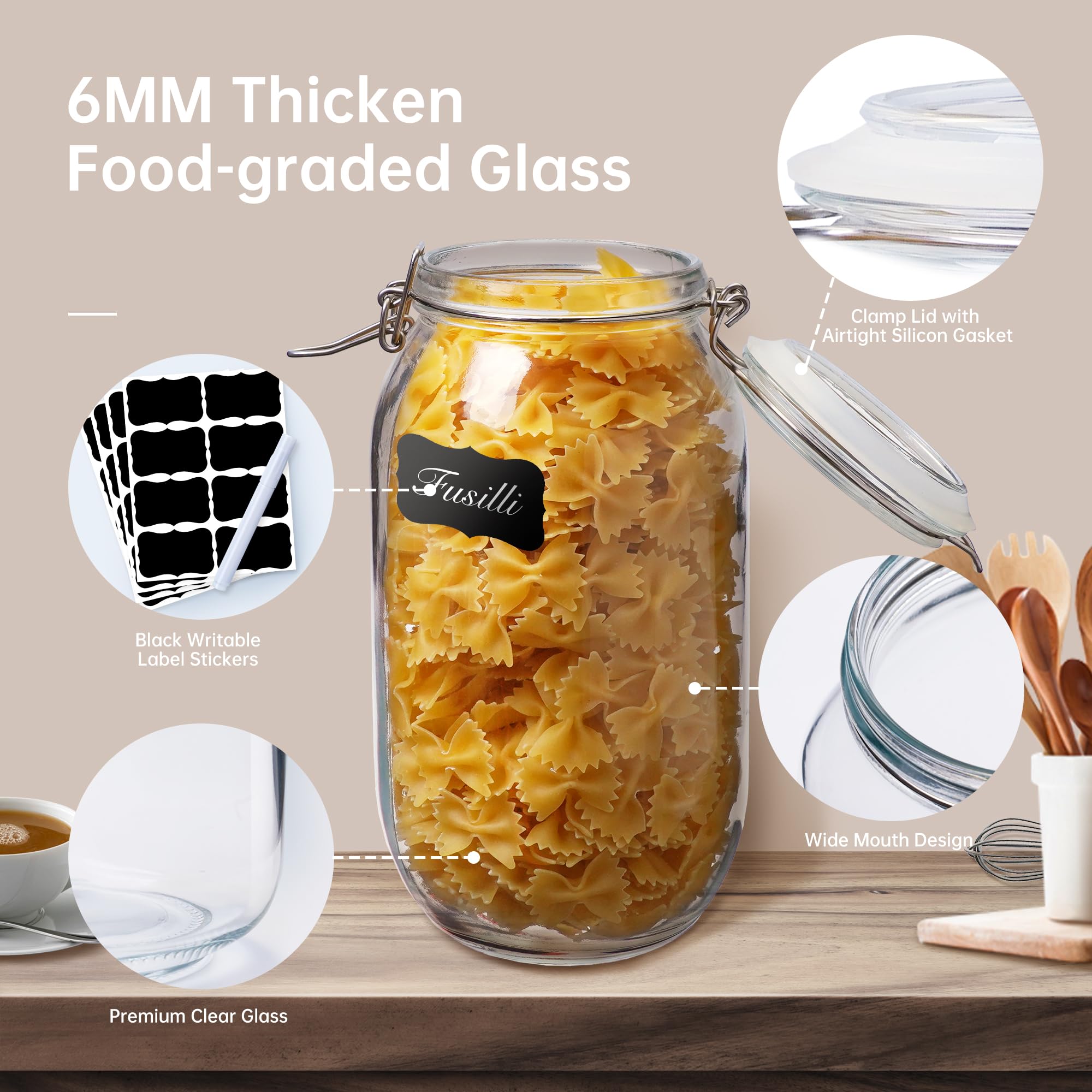 Snapklik.com : HomArtist Large Glass Jars