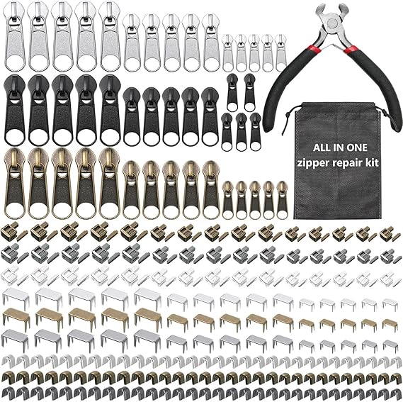Amazon.com: Yuxung 272 Pieces Zipper Repair Kit Replacement Zipper ...
