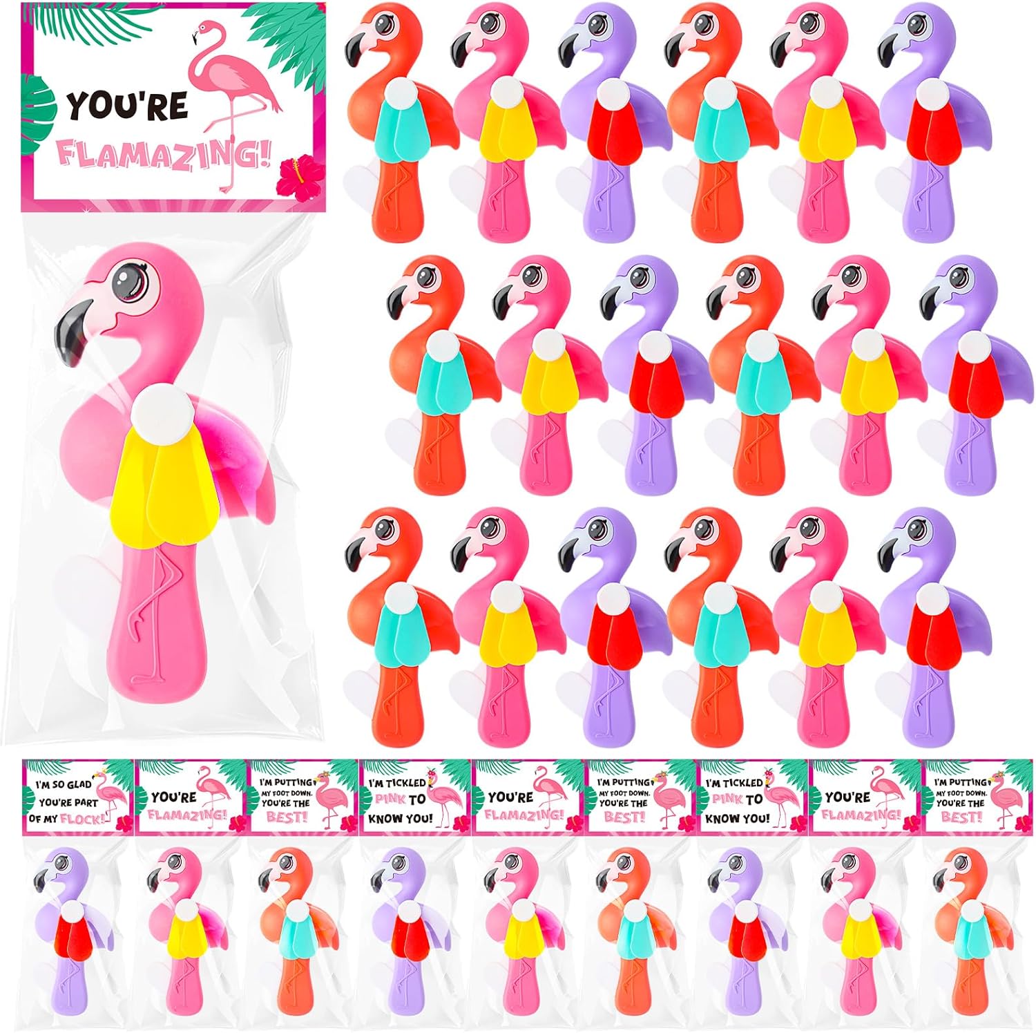 Amazon.com: Kittmip 24 Pack Mini Portable Fans with Cards Gifts Cute ...