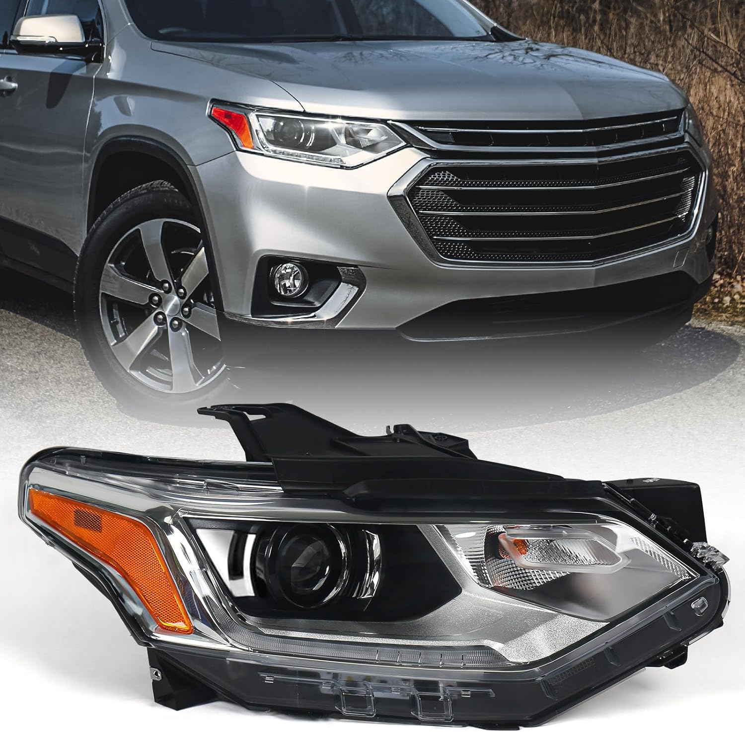 VLINCAR Phares au xénon compatibles avec Chevy Traverse 2018 2019 2020 ...