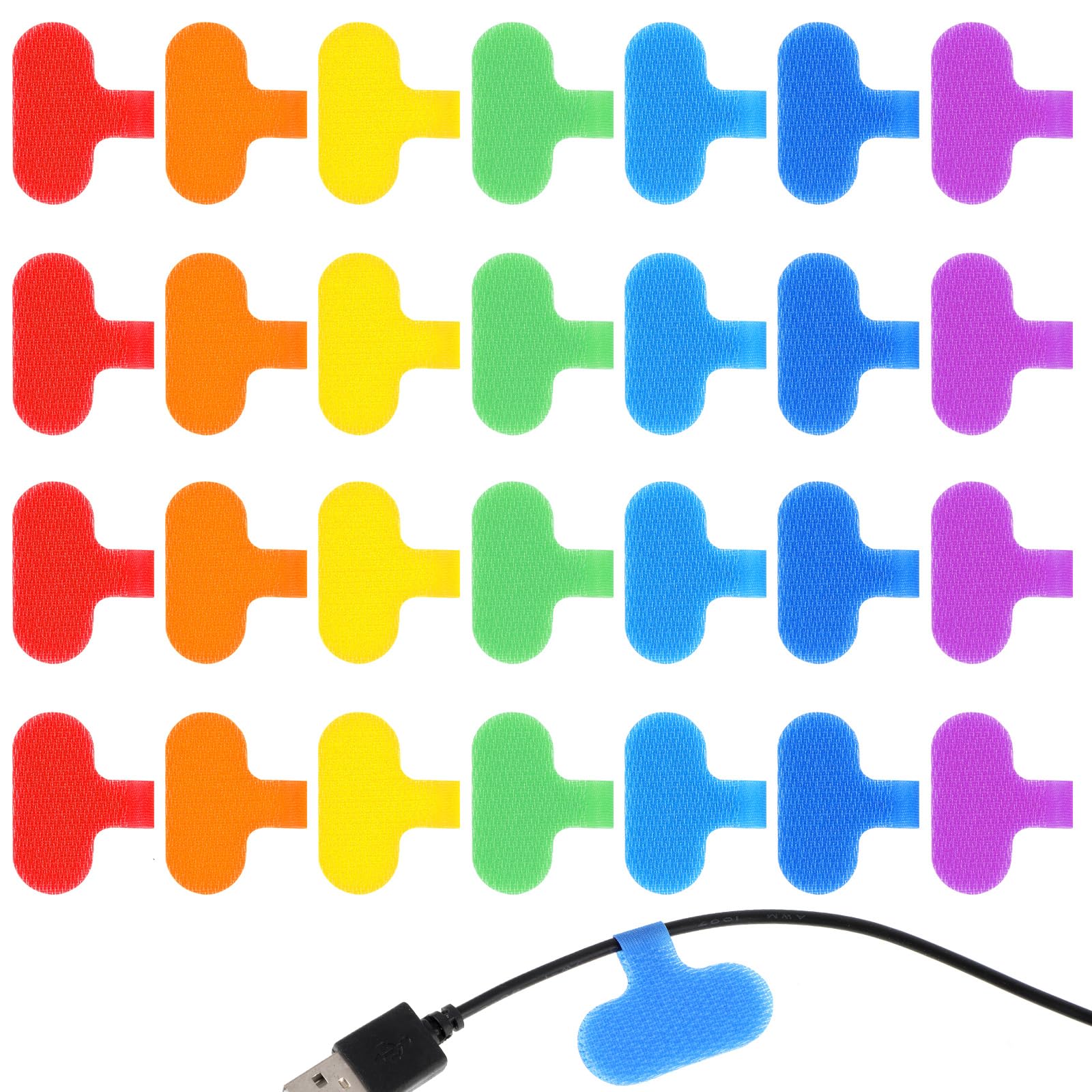 Gjinxi 32 PCS Cable Labels, Write On Cord Label Wire Labels Cable Tags ...