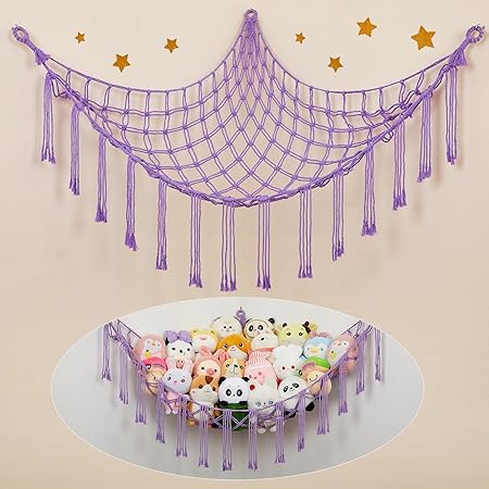 Amazon.com: Unicorn Castle Stuffed Animals Hammock Net Toy Storage ...