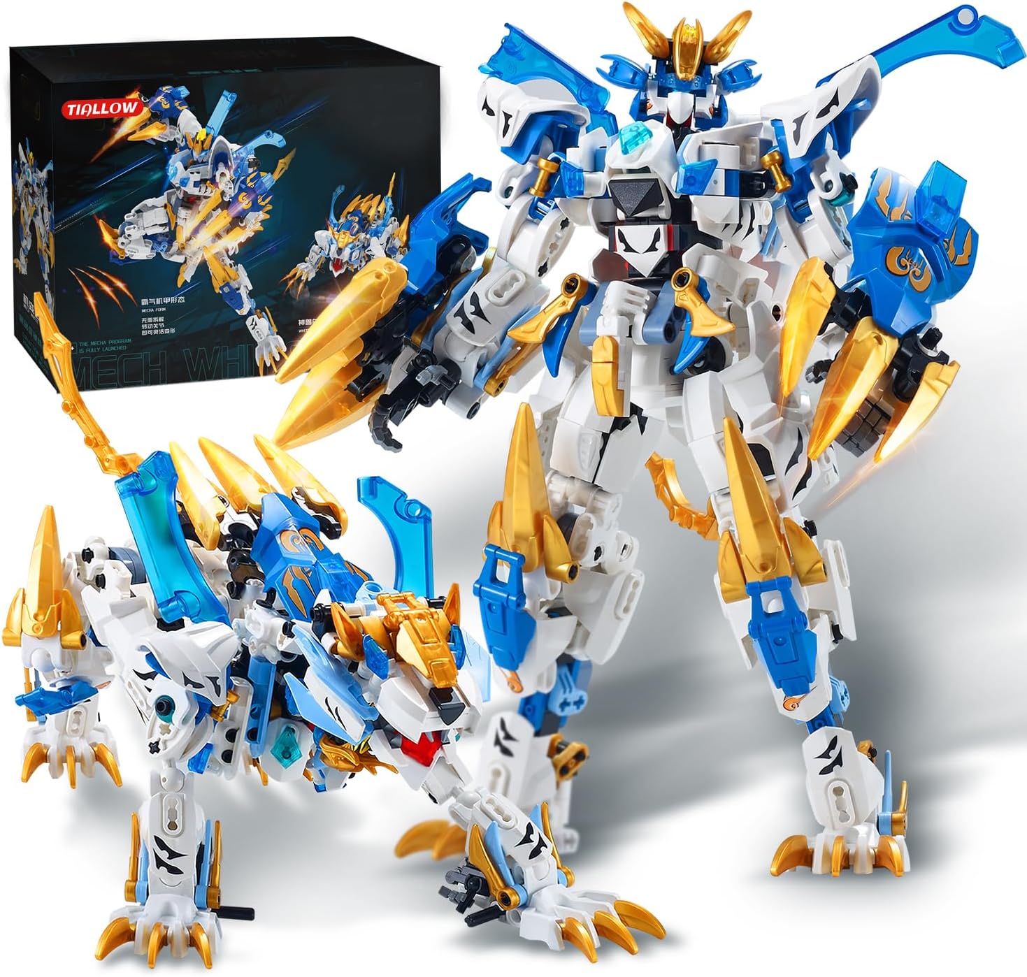 Amazon.com: TIALLOW Mecha Building Blocks Toys 2in1 Animal Transforming ...