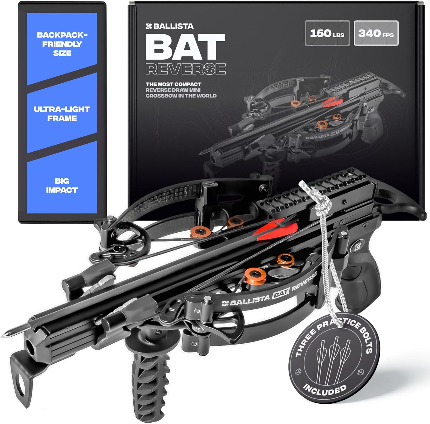 Amazon.com : BALLISTA BAT Reverse Draw Compound Mini Crossbow - Ideal ...