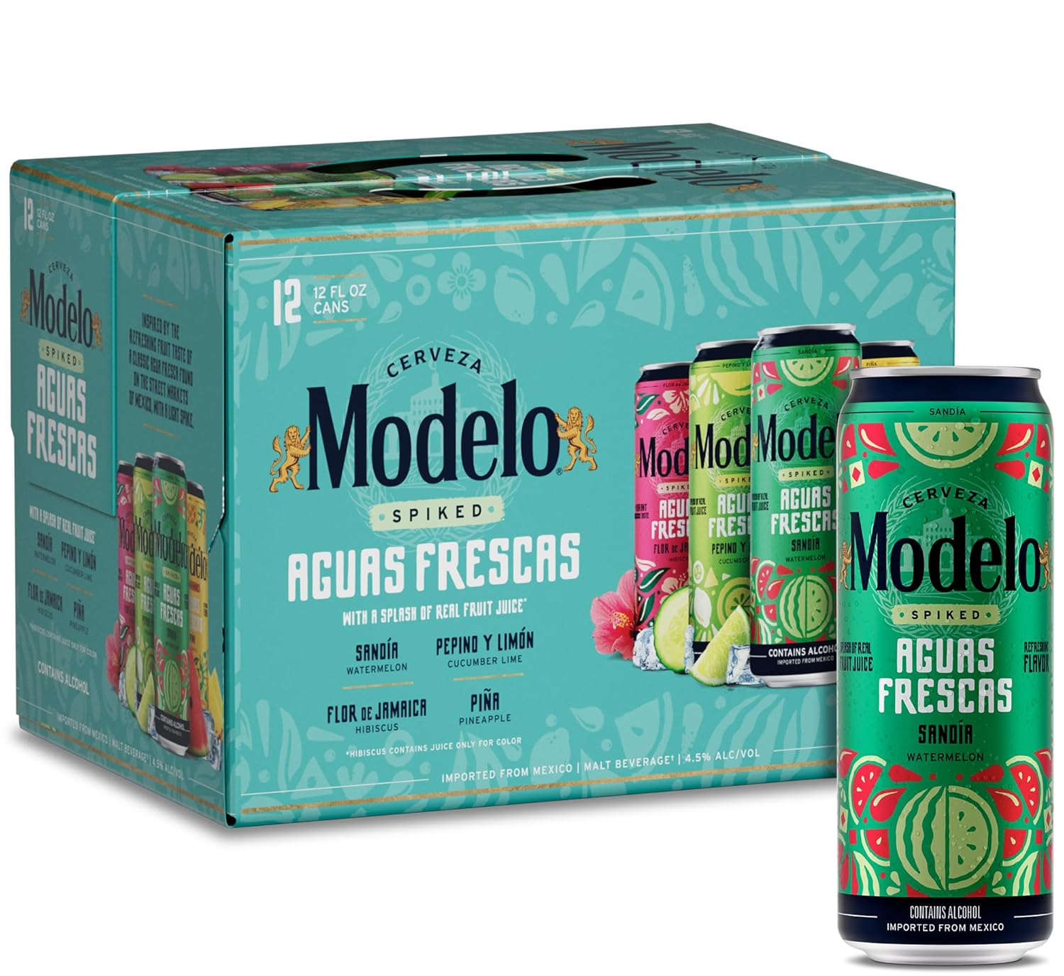 Amazon.com: Modelo Spiked Aguas Frescas Variety Pack Flavored Malt ...