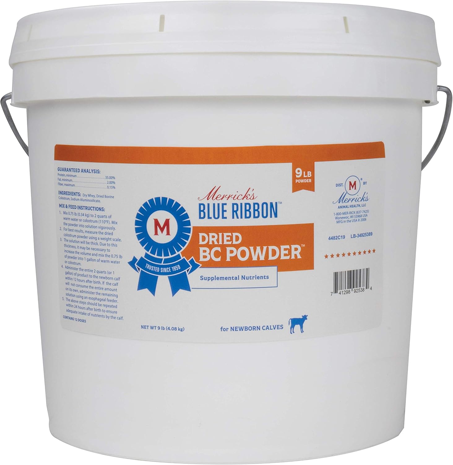 Amazon.com : Vets Plus Dried BC Powder Colostrum 9 lb Pail : Pet Supplies