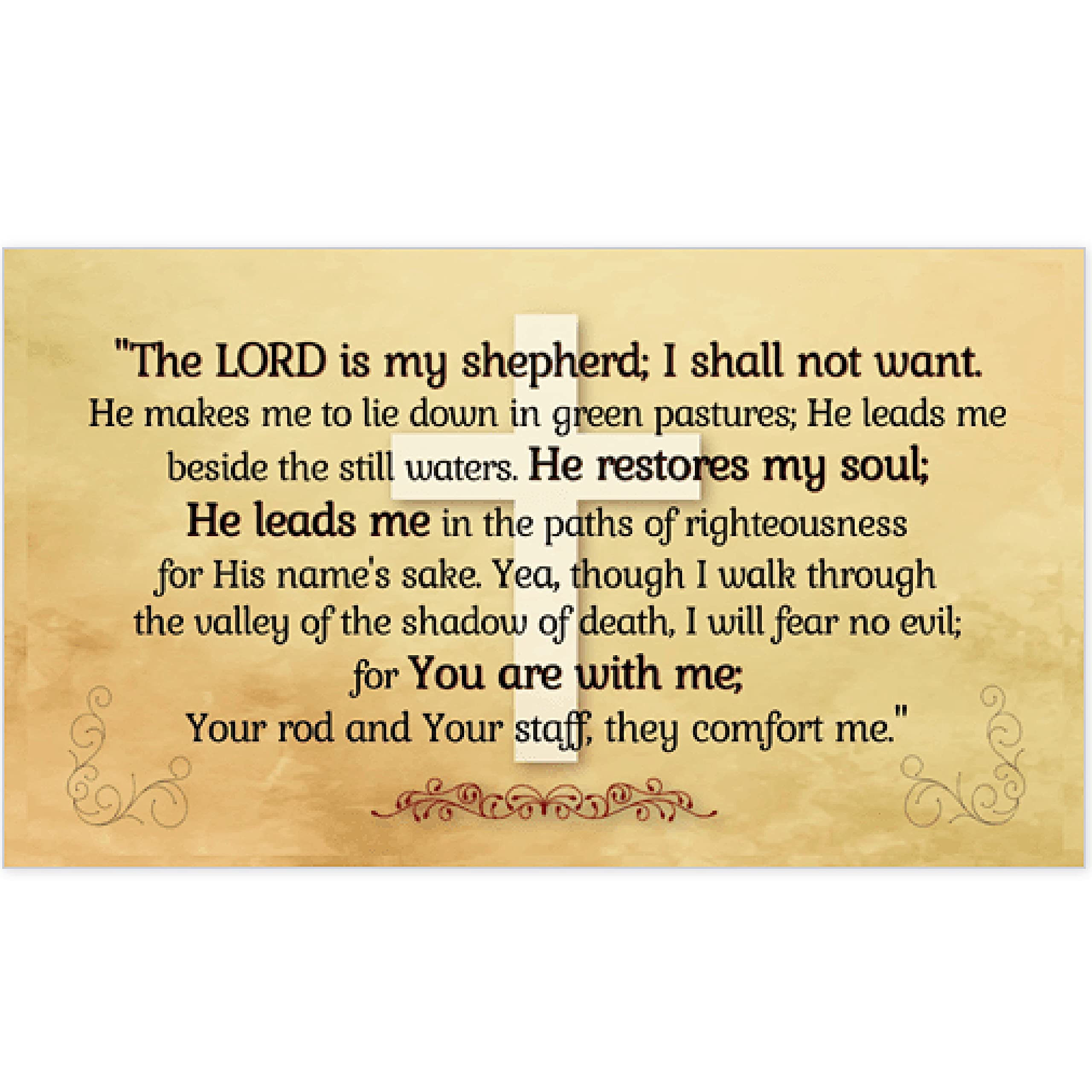 Buy Psalm 23 Scripture Cards Pocket Bible Verse Cards, The Lord is My ...