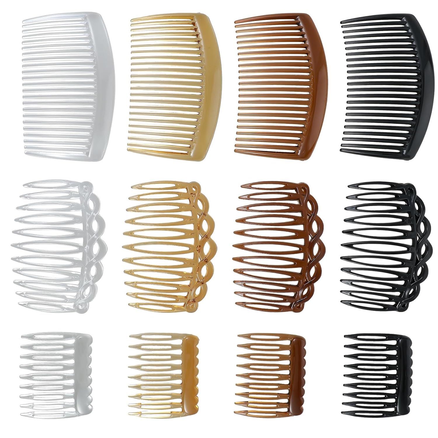 Amazon.com : 12PCS French Comb Small Plastic French Twist Comb Clips and Pins, Side Hair Combs ...