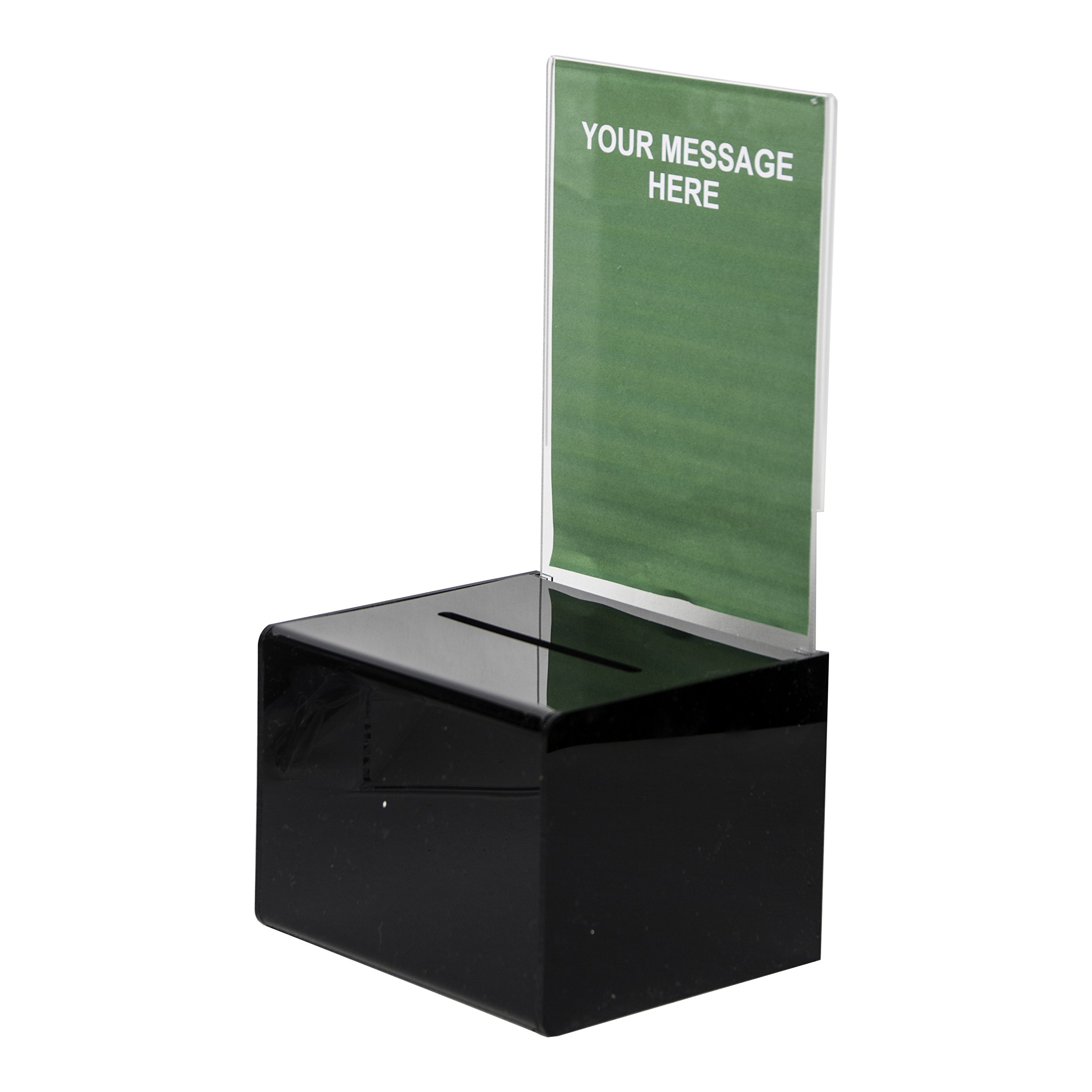 Amazon.com: Clear-Ad - BB-545 - Black Acrylic Ballot Box 5x4x5 with ...