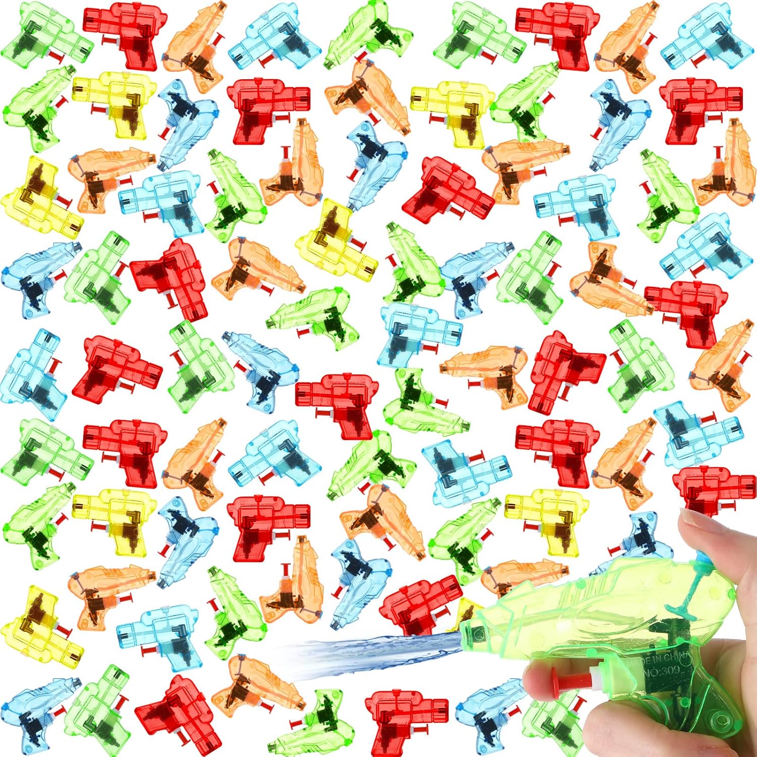 Amazon.com: Threan 100 Pieces Mini Water Gun Bulk Plastic Summer Squirt ...