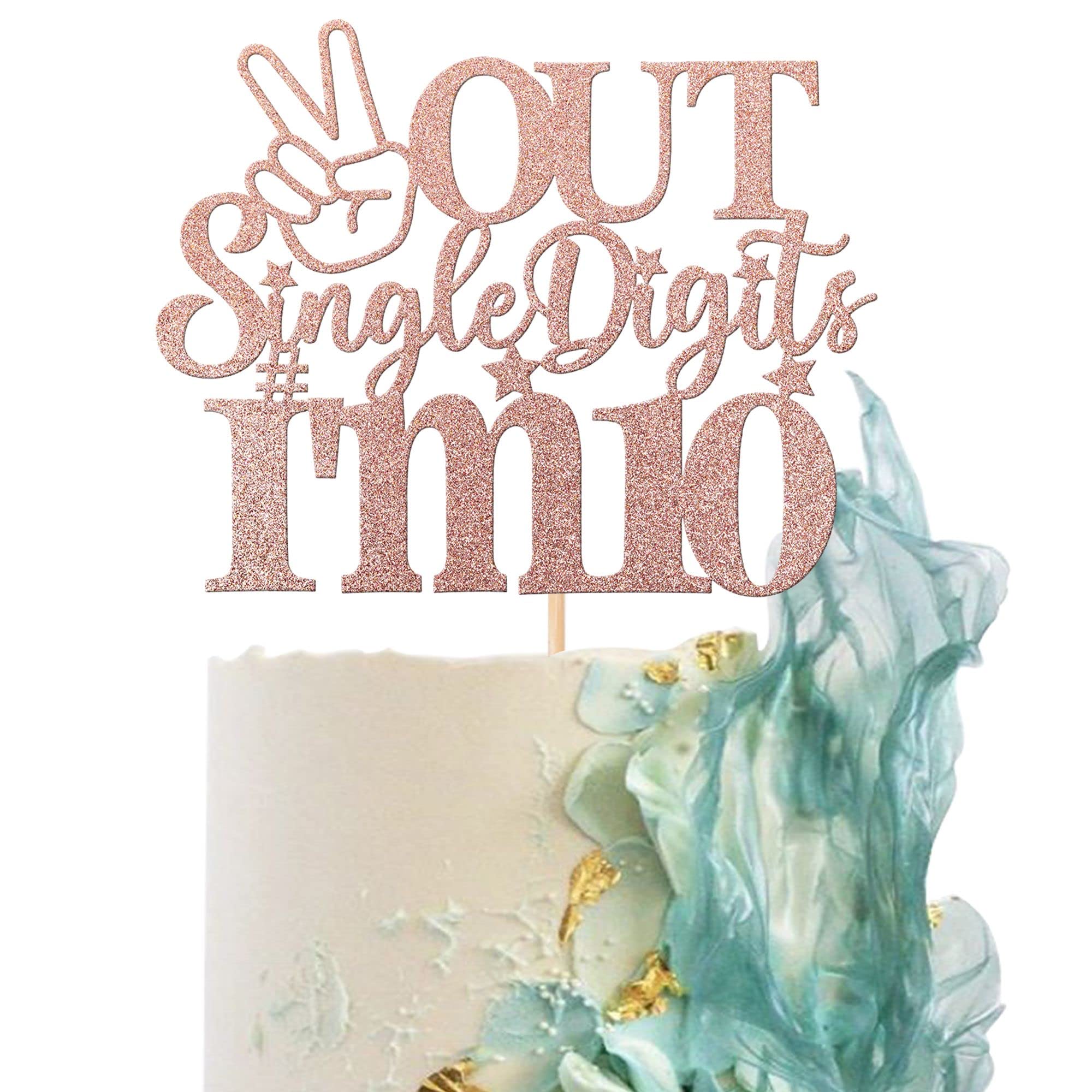 Buy 1 Pack Out Single Digits I'm 10 Cake Topper Glitter Double Digits ...