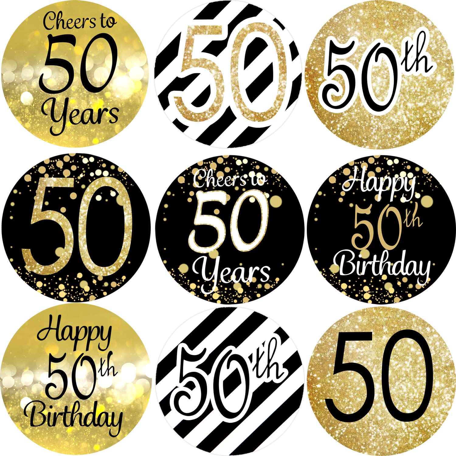 Buy Outus 432 Pieces 50th Birthday Stickers 50th Anniversary Labels ...