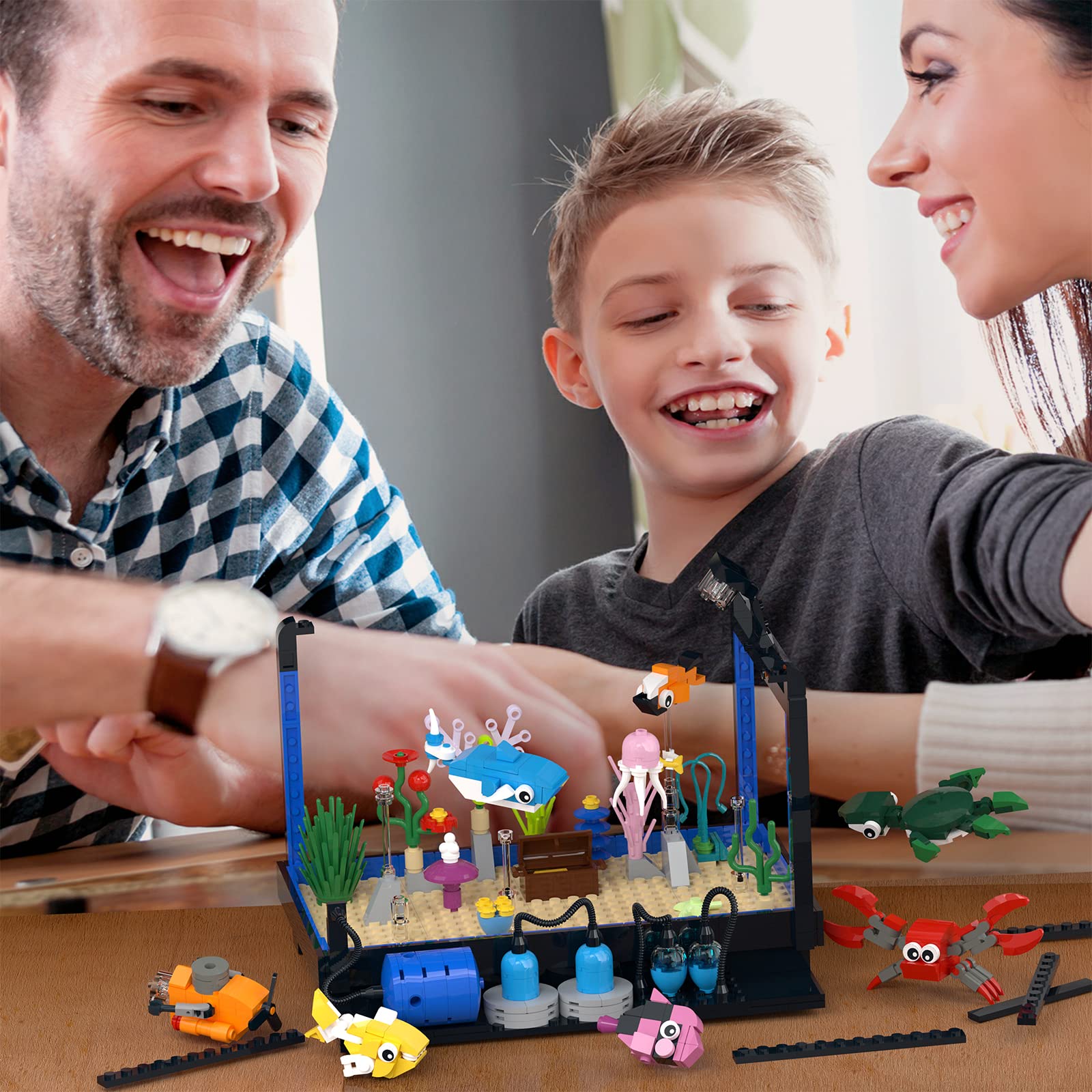 Tenhorses Fish Tank Building Block Set, Lighting Aquarium Sets ...